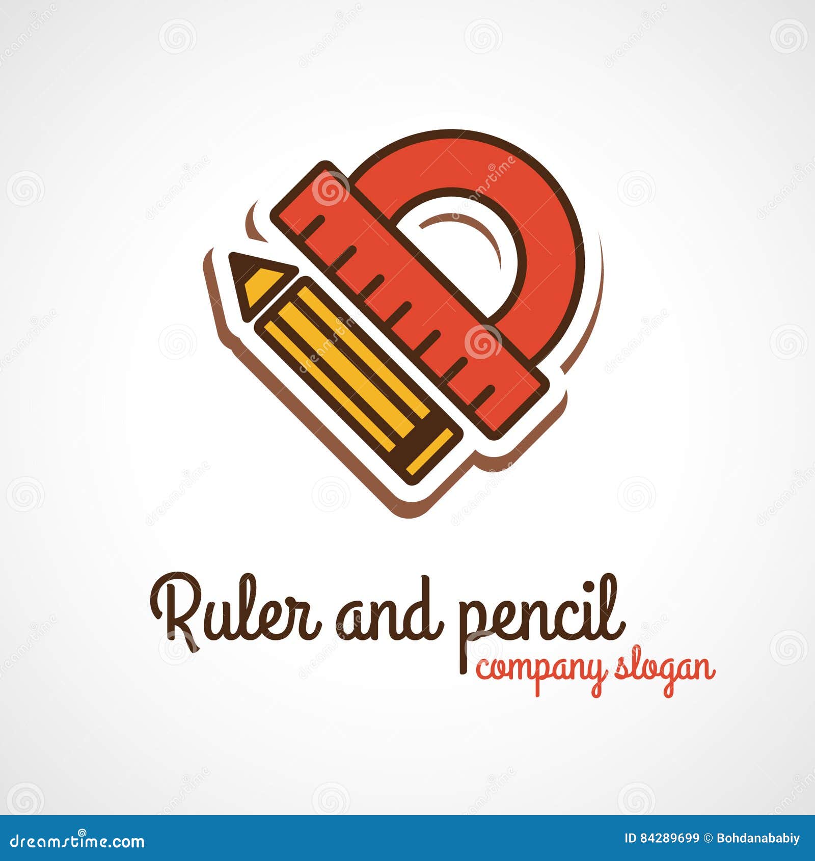 Protractor and penci llogo stock vector. Illustration of instrument ...