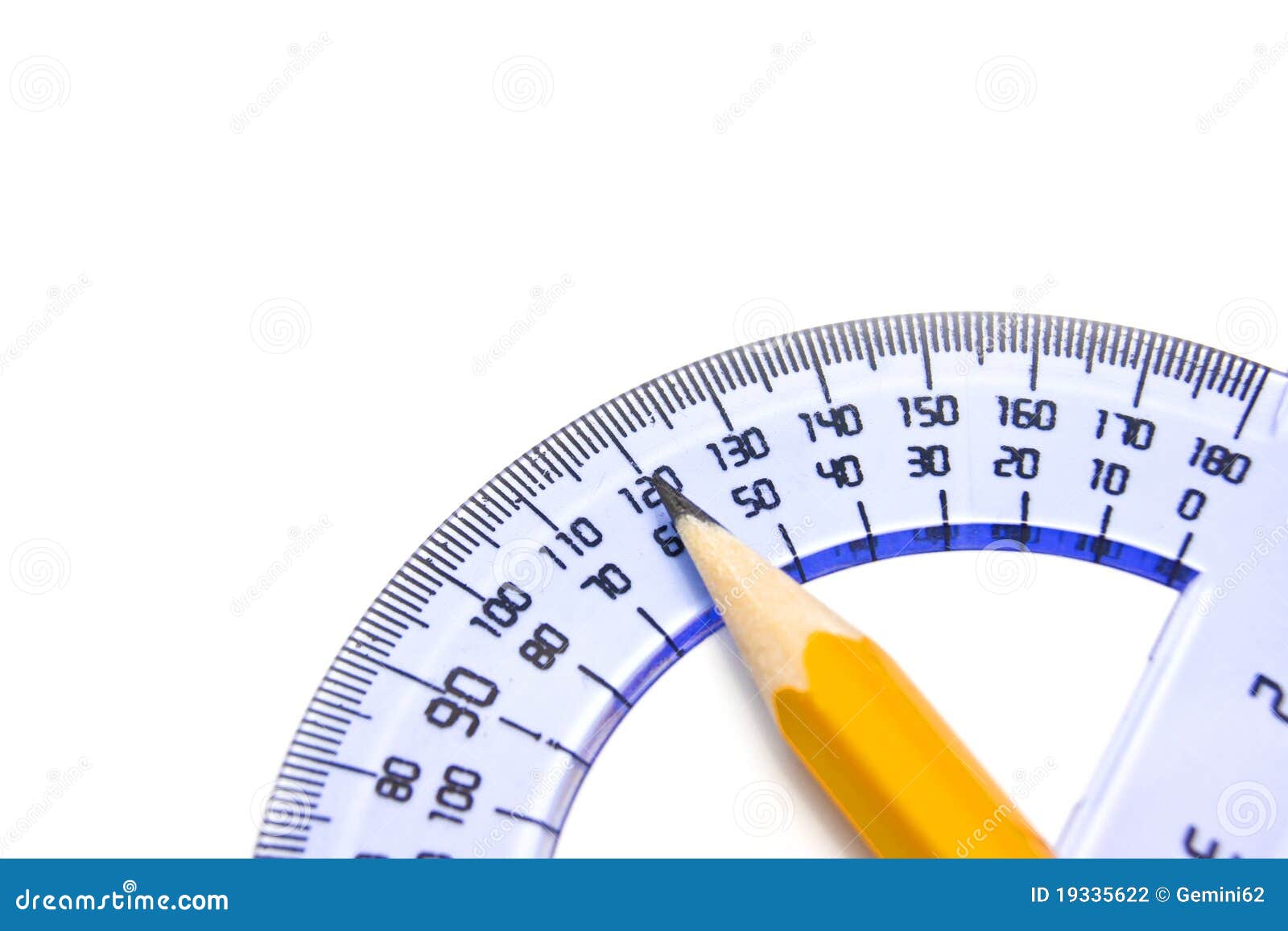 Protractor and pencil stock photo. Image of geometry - 19335622