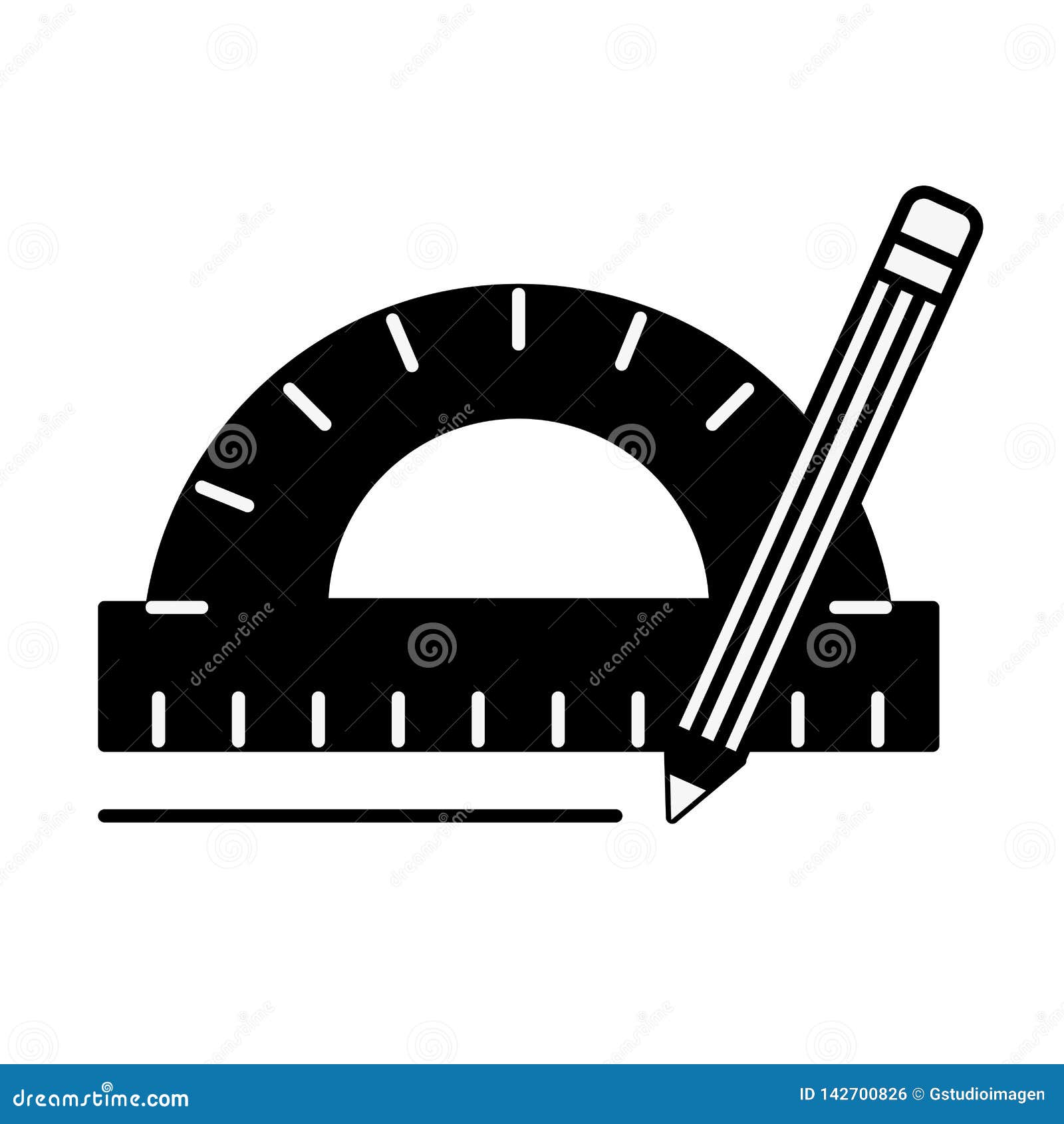 Protractor Pencil Graphic Design Tools Cartoon Vector | CartoonDealer ...