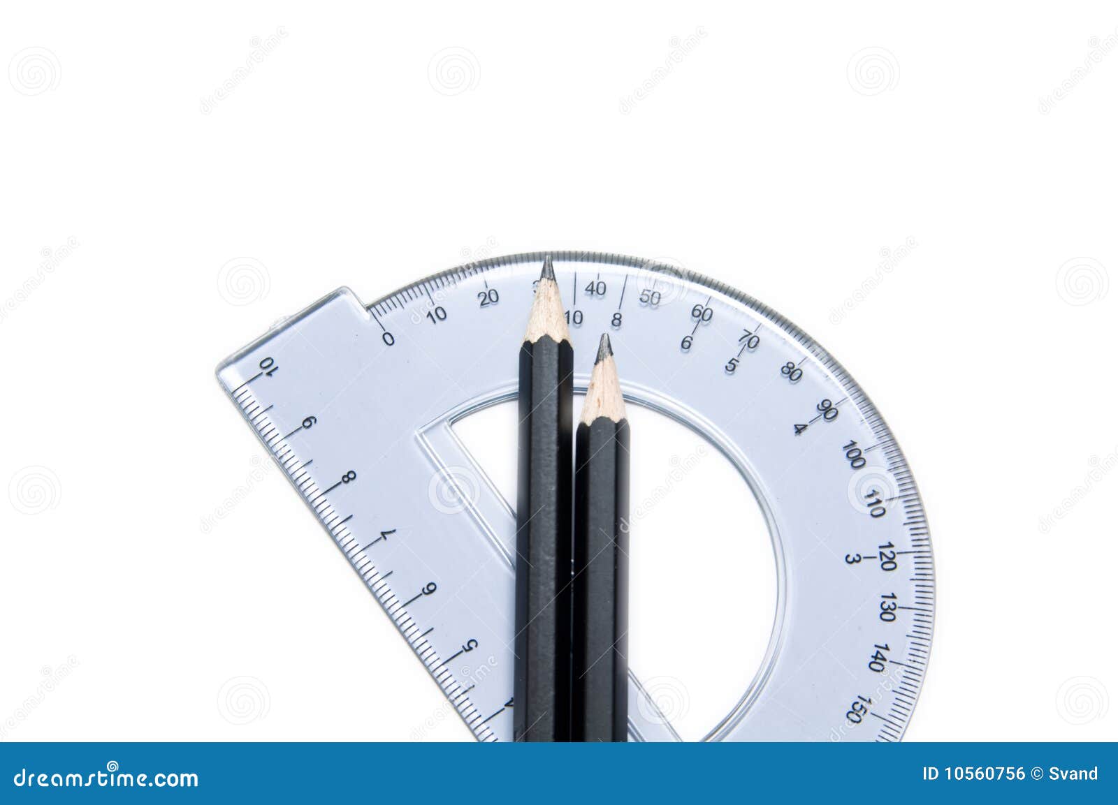 Protractor and pencils stock photo. Image of architekt - 10560756
