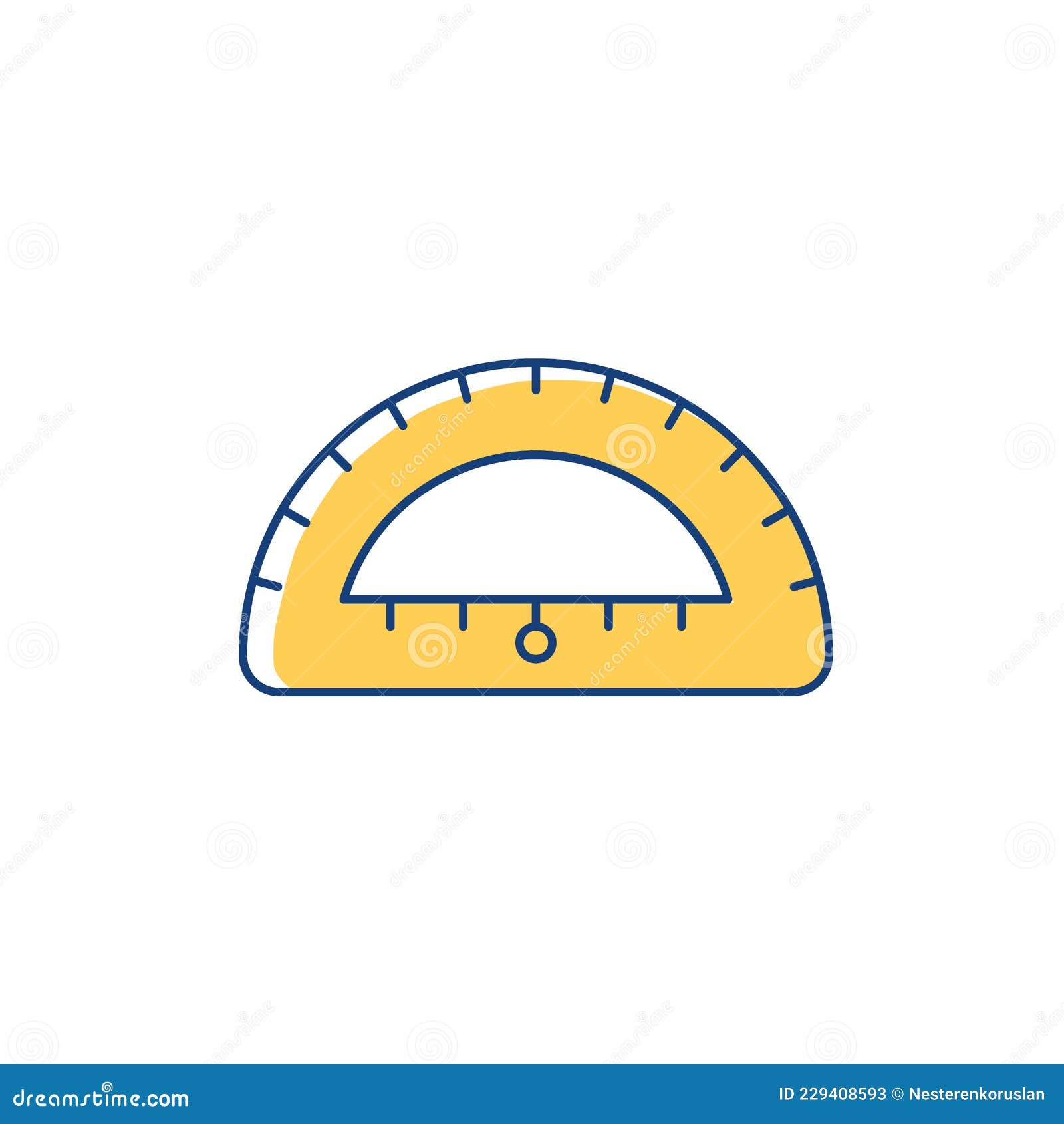 Protractor RGB color icon stock vector. Illustration of engineering ...