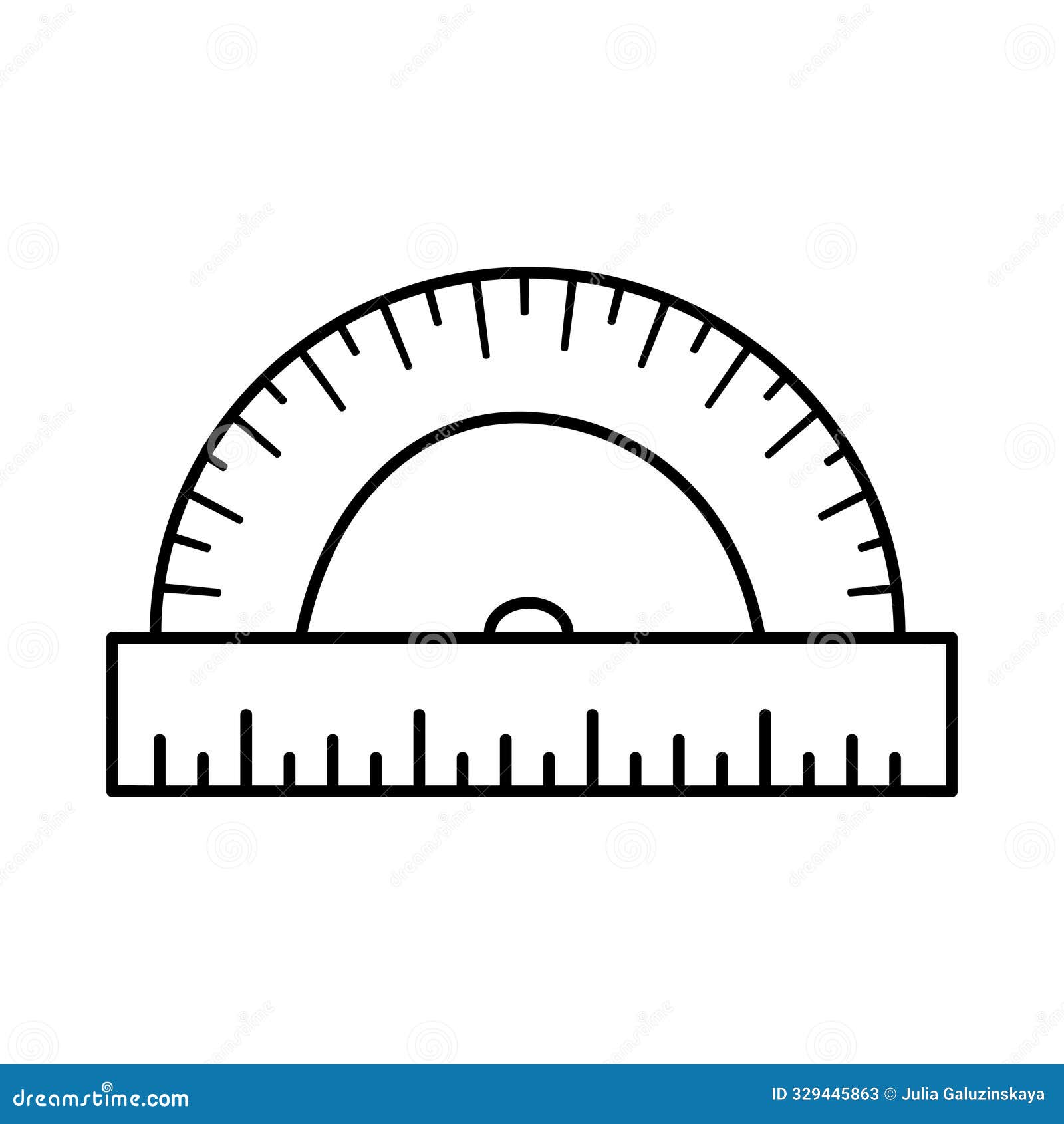 Protractor Ruler Doodle Icon. Measuring Tool Stock Illustration ...