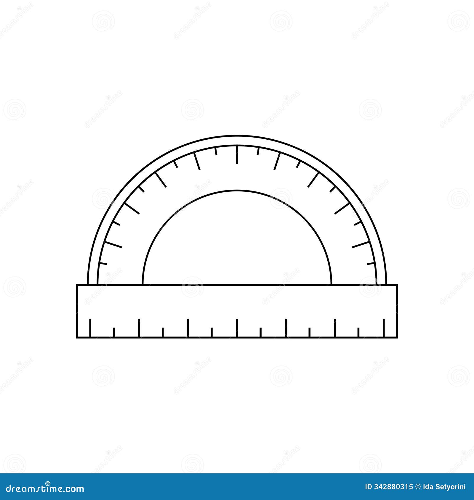 Protractor Ruler Isolated On The White Background. Vector Template Of ...