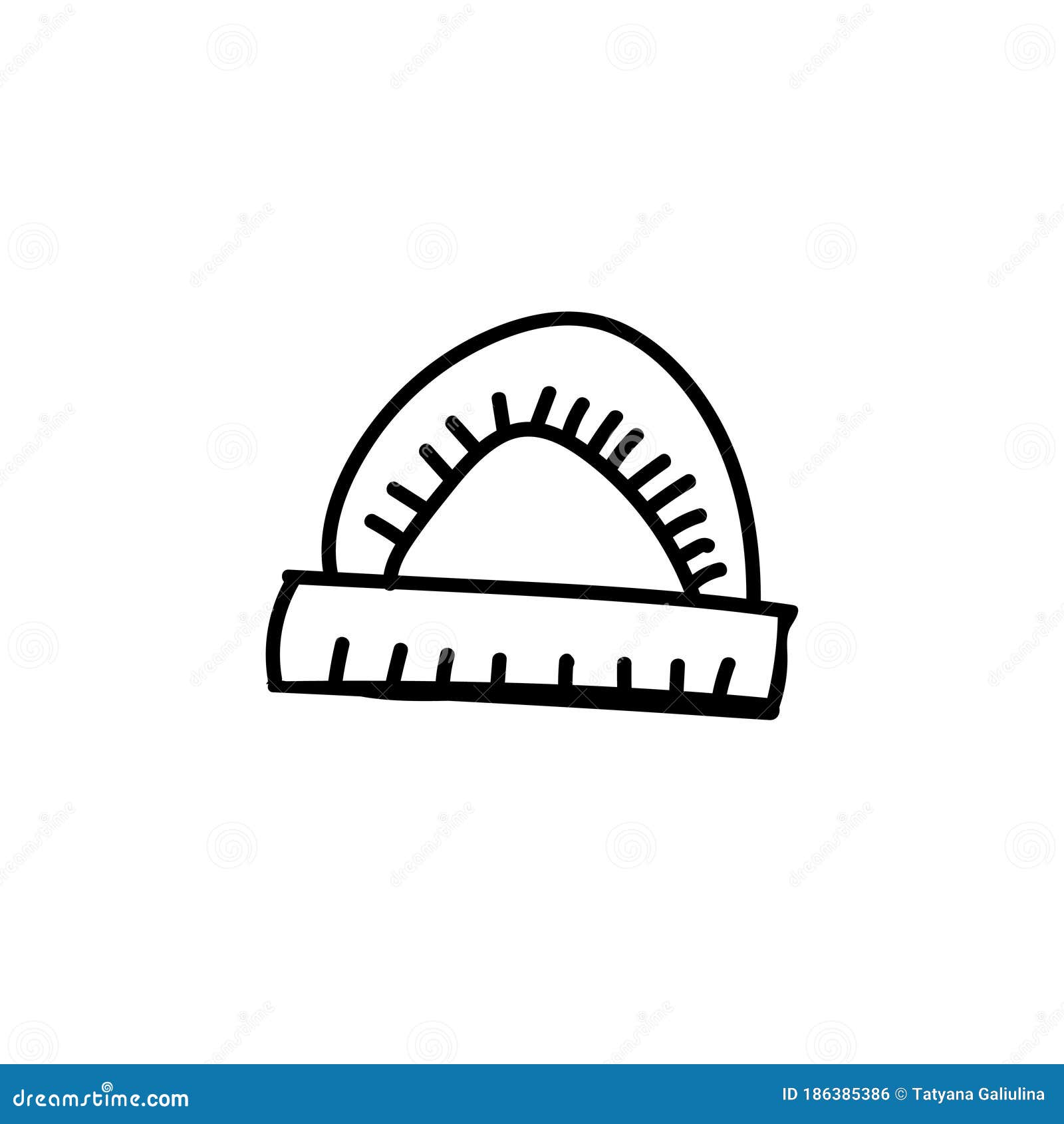 Protractor Ruler School Drawing Tool in Doodle Style Stock Vector ...