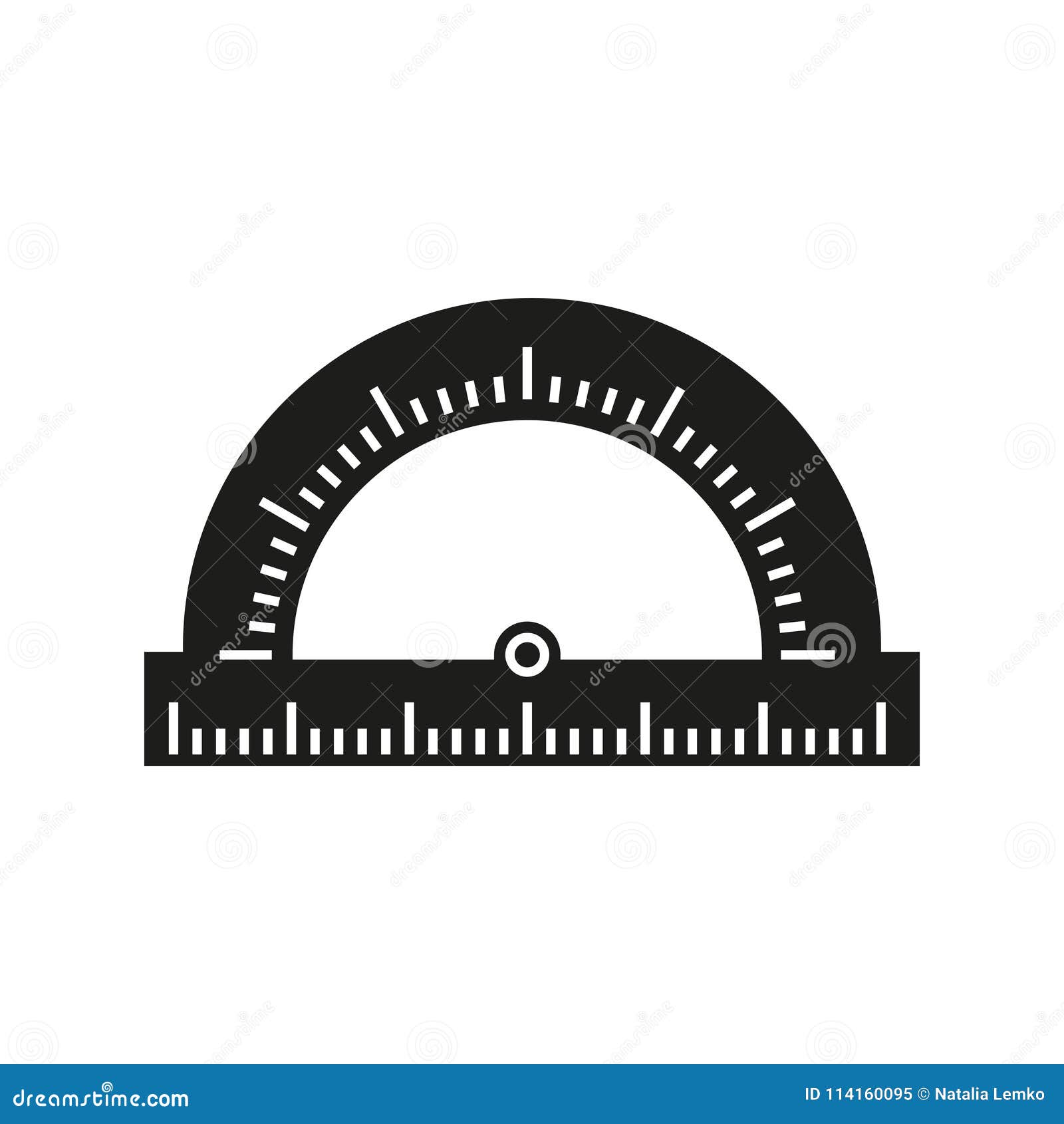 Protractor of school icon stock vector. Illustration of pictogram ...