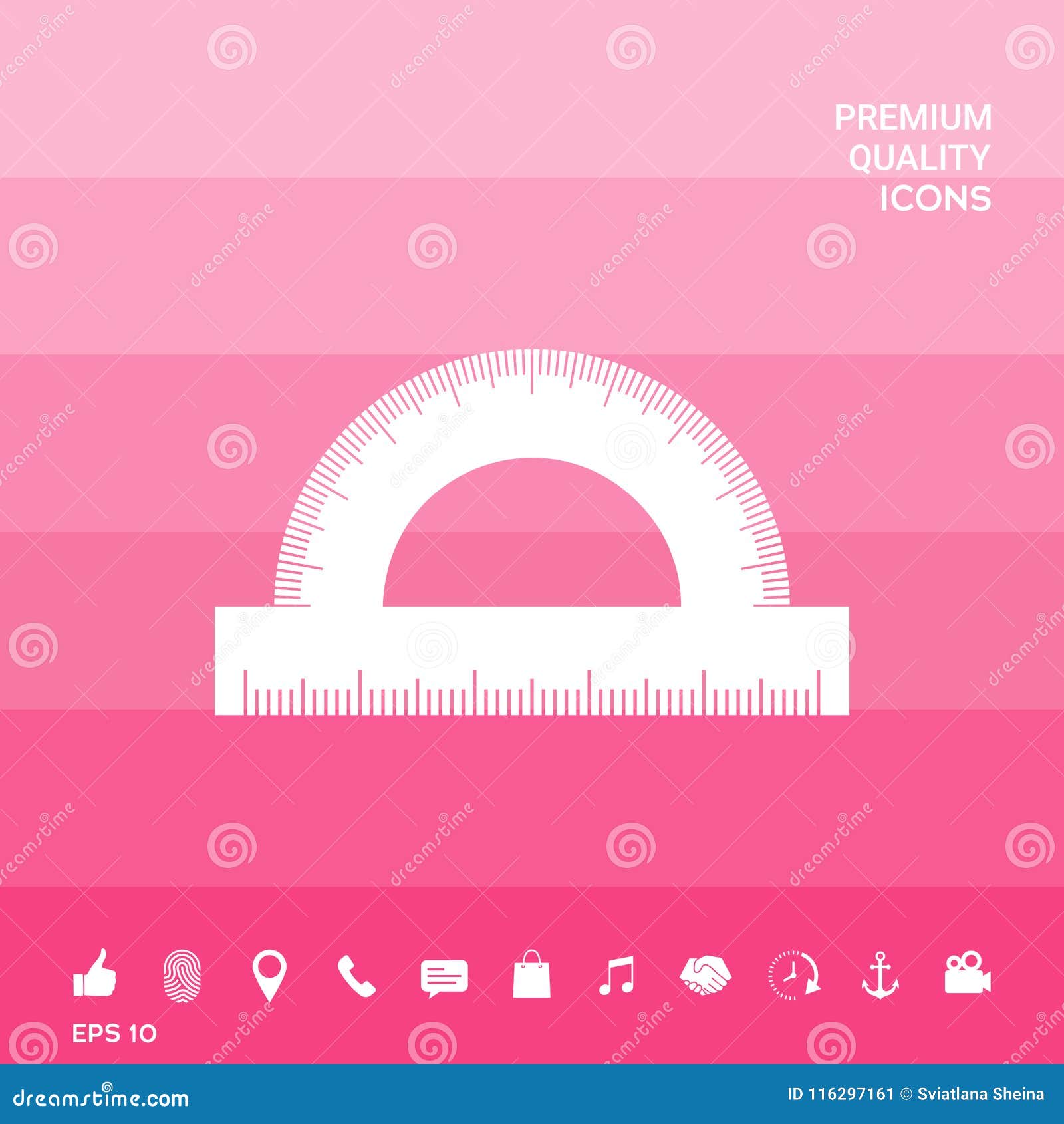 Protractor symbol icon stock vector. Illustration of drafting - 116297161
