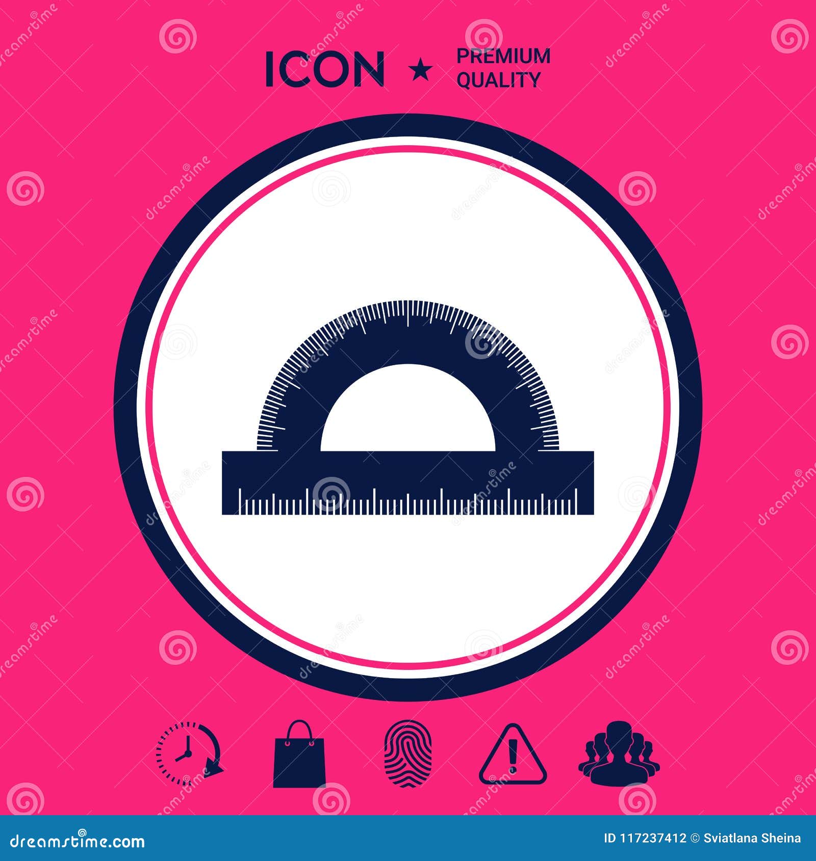 Protractor symbol icon stock vector. Illustration of measurement ...
