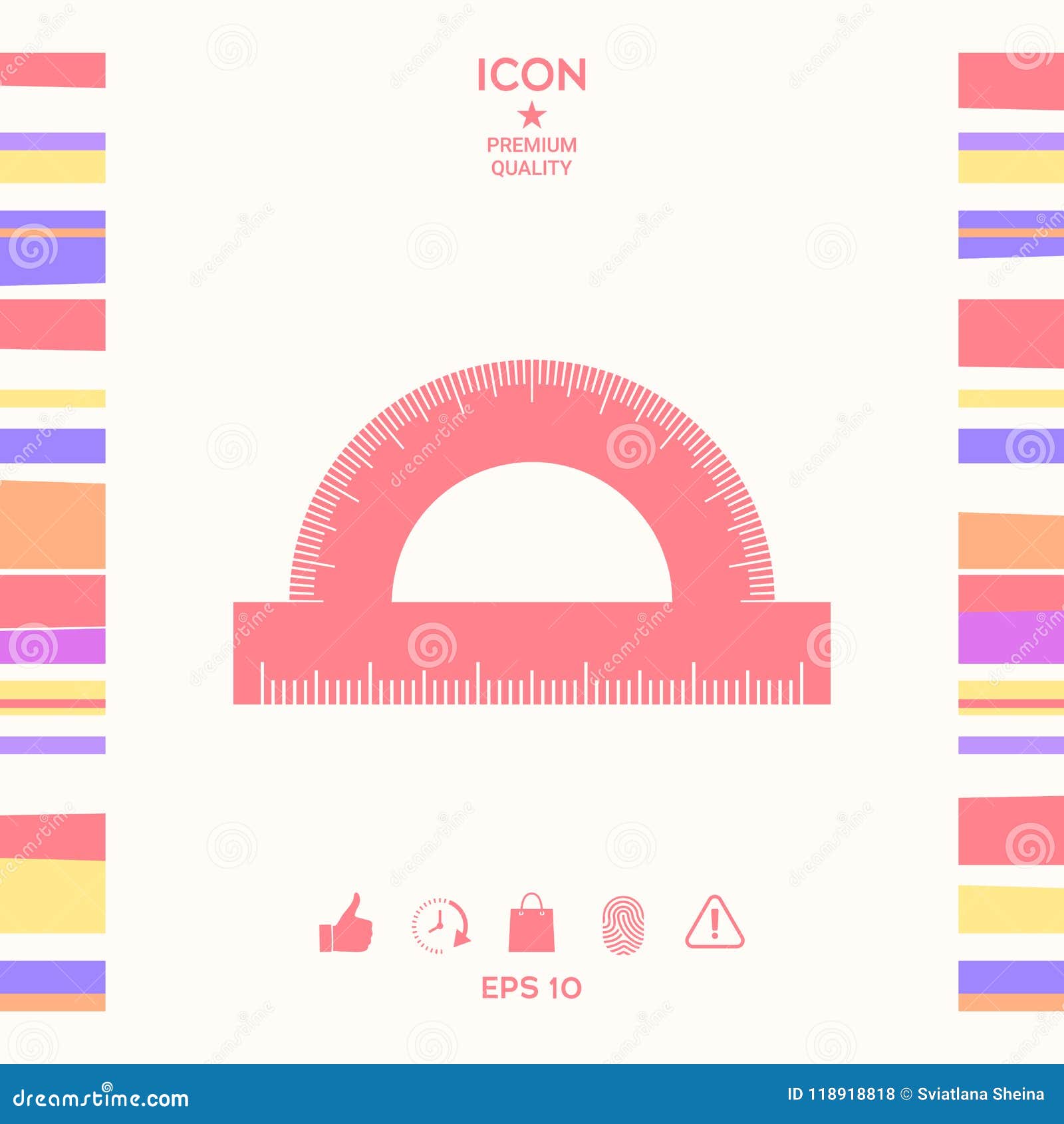 Protractor symbol icon stock vector. Illustration of scale - 118918818
