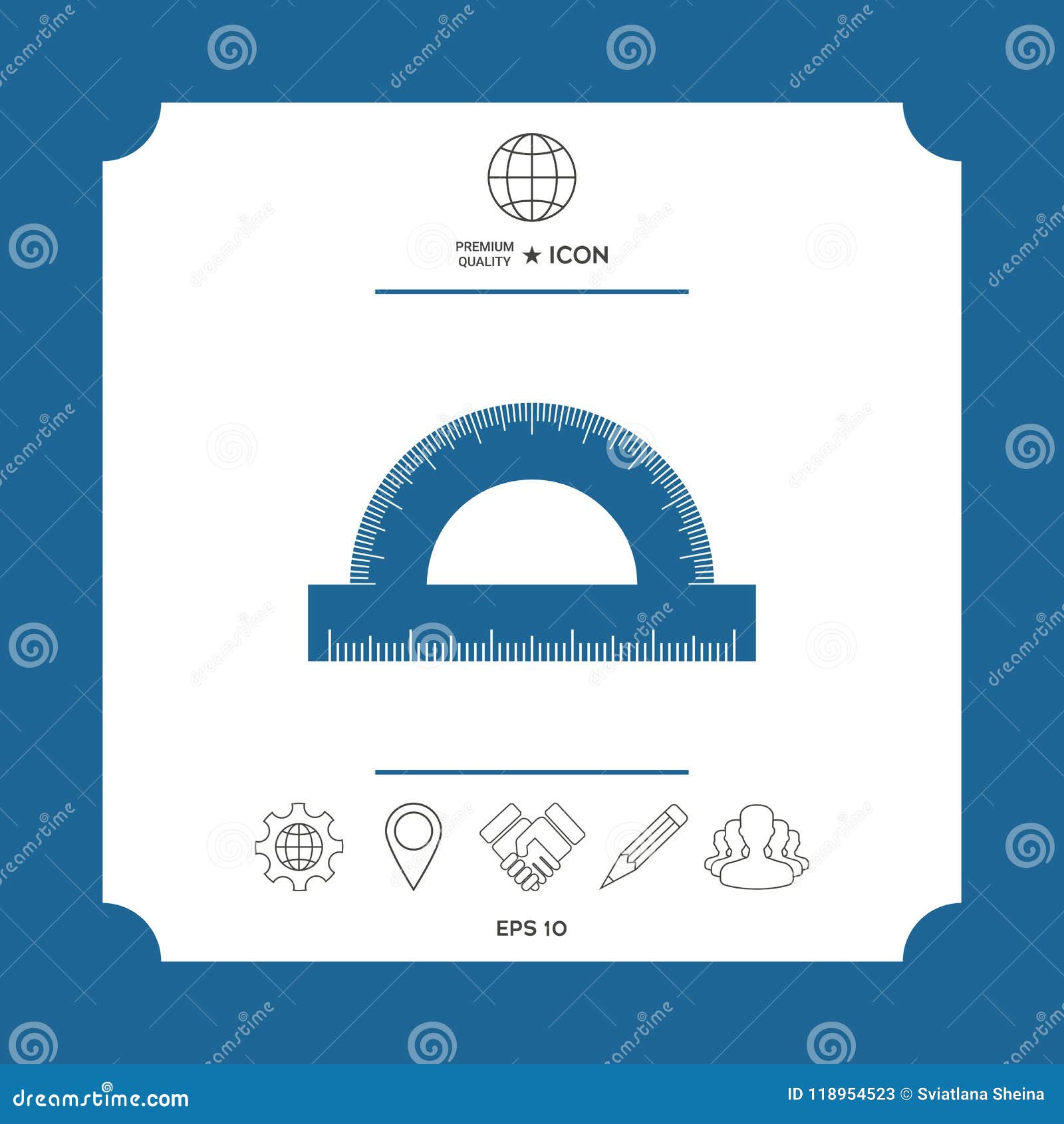 Protractor symbol icon stock vector. Illustration of geometry - 118954523