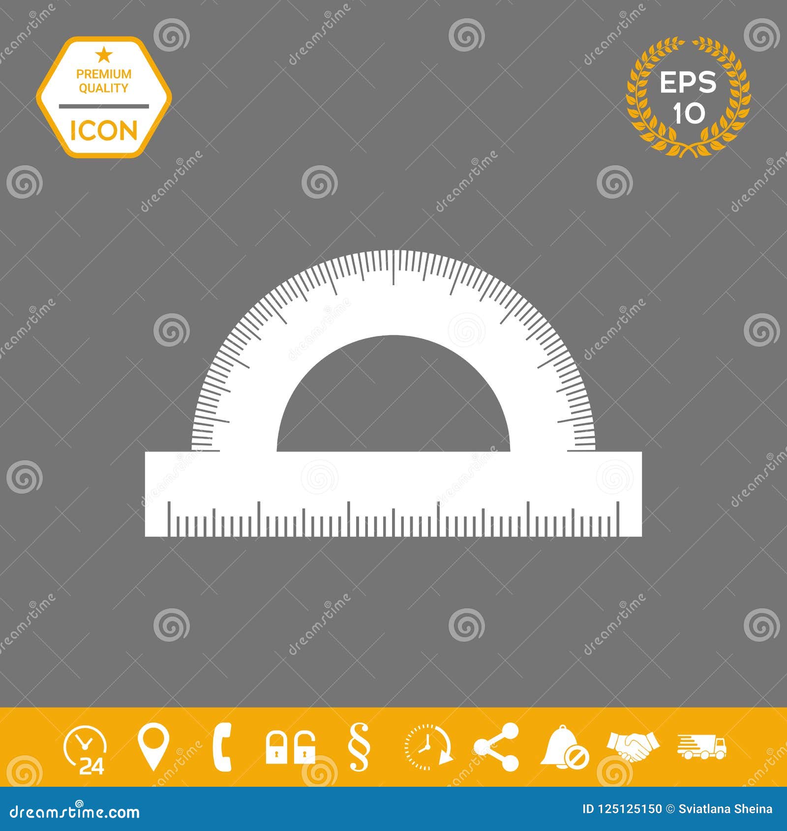 Protractor Symbol Icon . Graphic Elements for Your Design Stock Vector ...