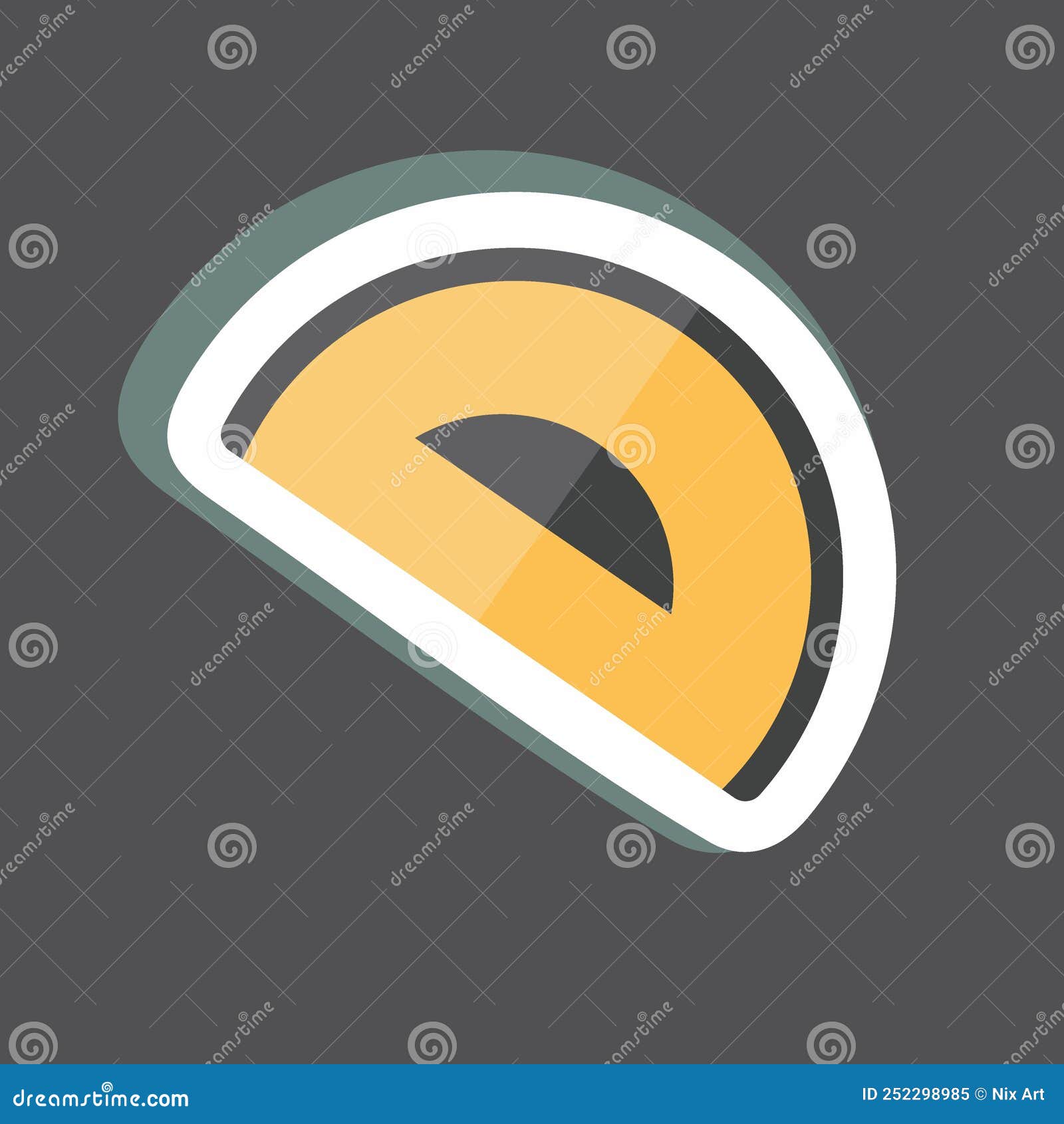 Protractor Sticker in Trendy Isolated on Black Background Stock ...