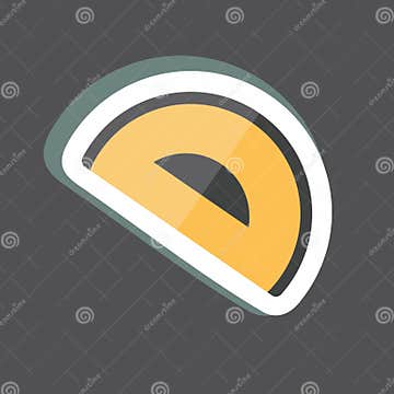 Protractor Sticker in Trendy Isolated on Black Background Stock ...