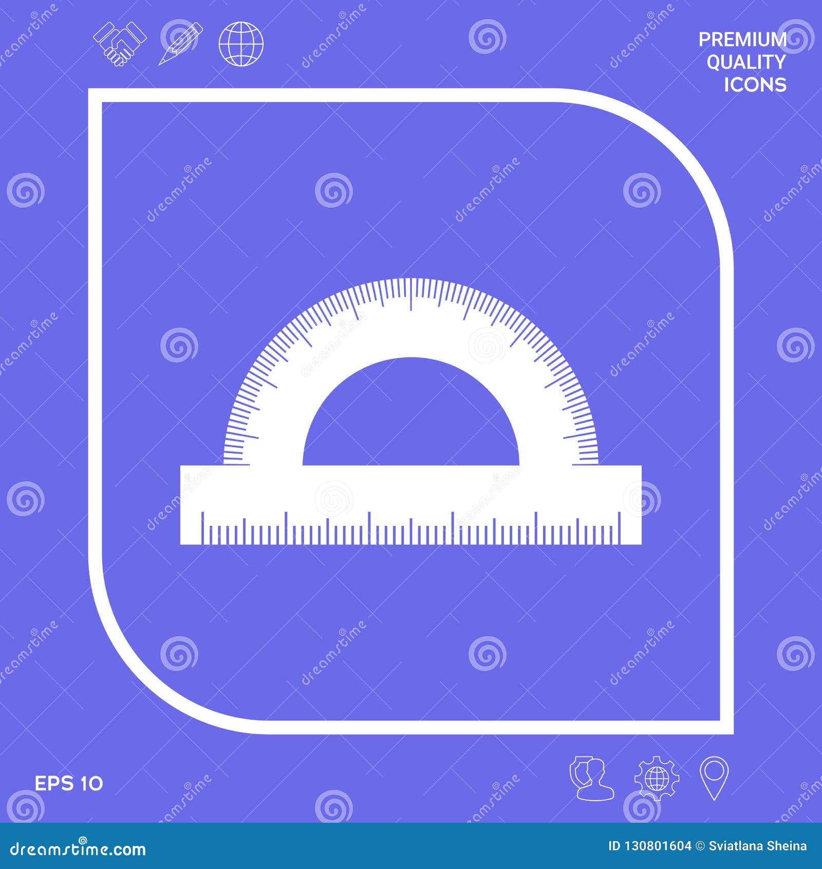 Protractor Symbol Icon. Graphic Elements for Your Design Stock Vector ...