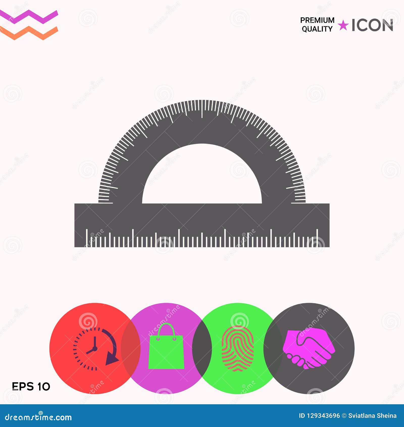 Protractor symbol icon stock vector. Illustration of metric - 129343696