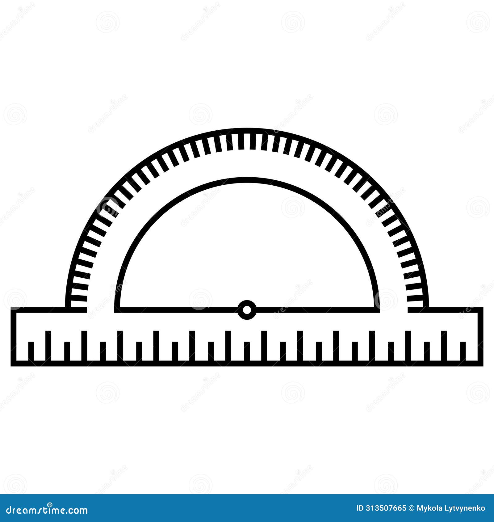 Protractor Tool for Measuring and Constructing Angles Drawings on Paper ...