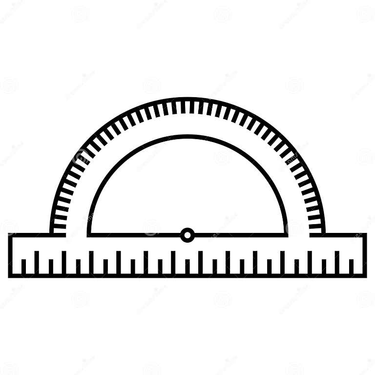 Protractor Tool for Measuring and Constructing Angles Drawings on Paper ...