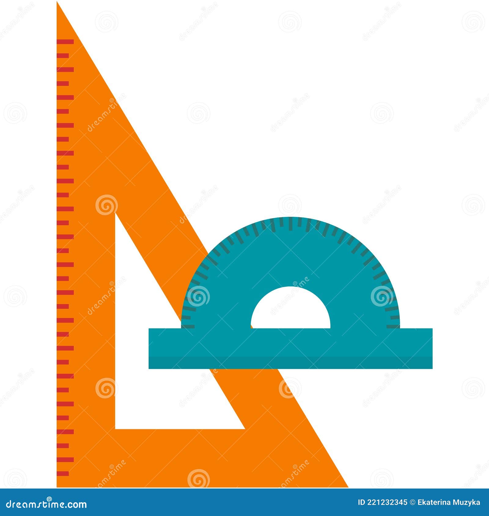Protractor and Triangle Ruler Vector School Tool Set Stock Vector ...