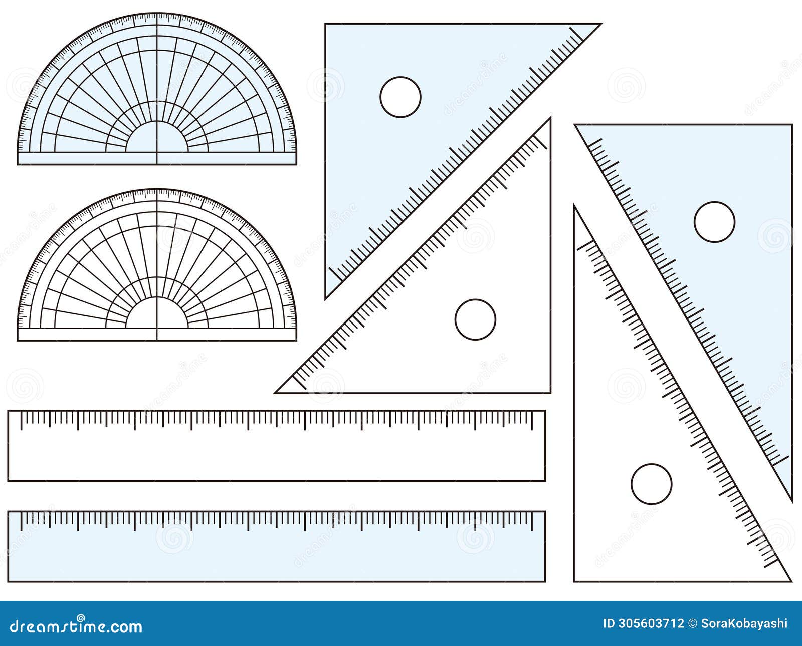 Triangular Ruler Child Ruler For Learning In School Cartoon Vector ...