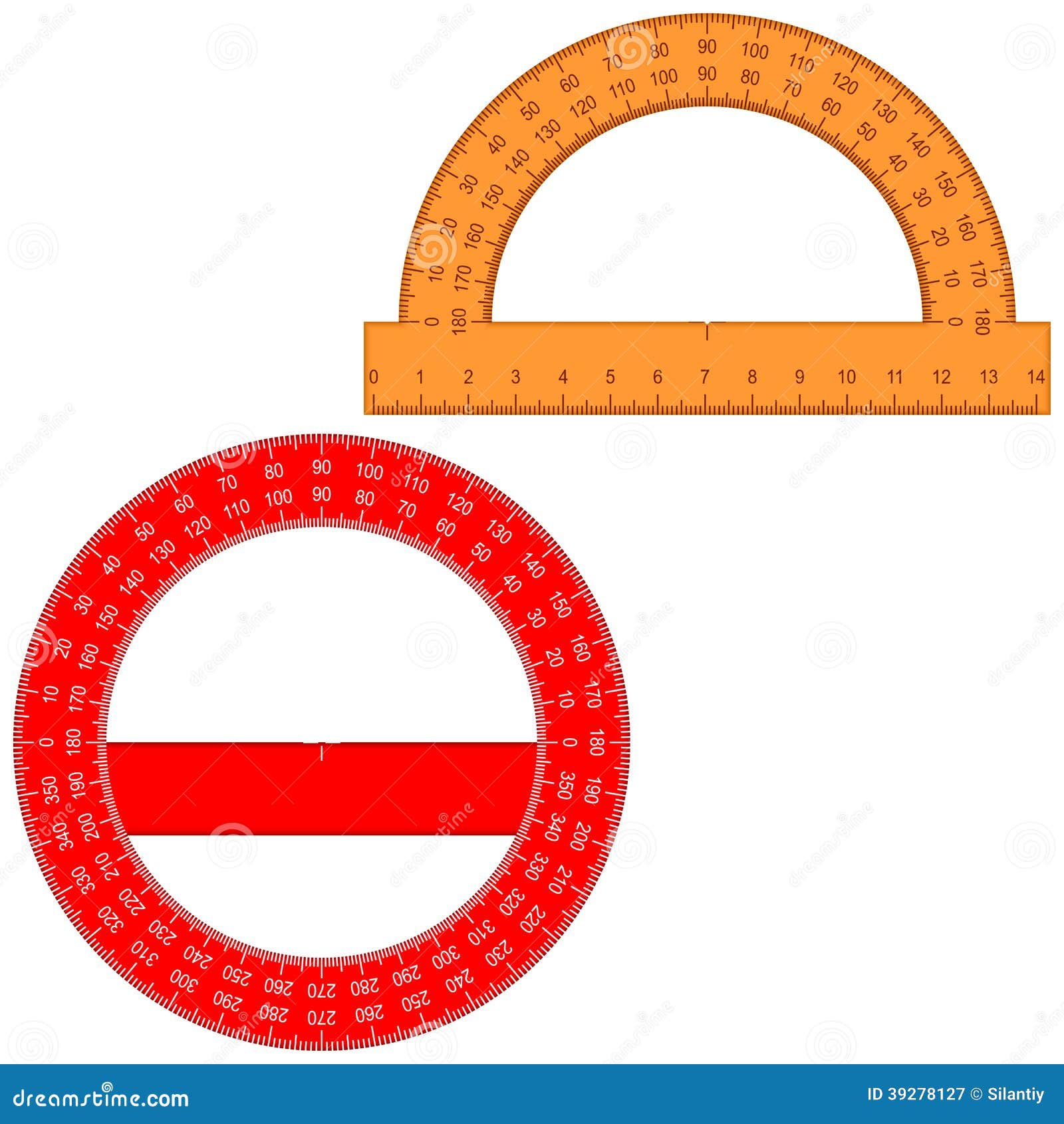 Protractor stock vector. Illustration of scale, circle - 39278127