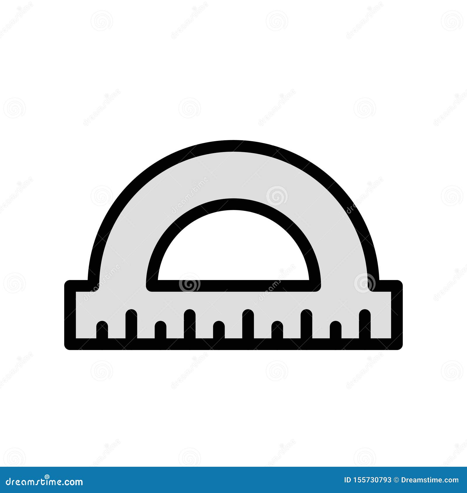 Protractor Vector, Back To School Filled Style Icon Stock Vector ...