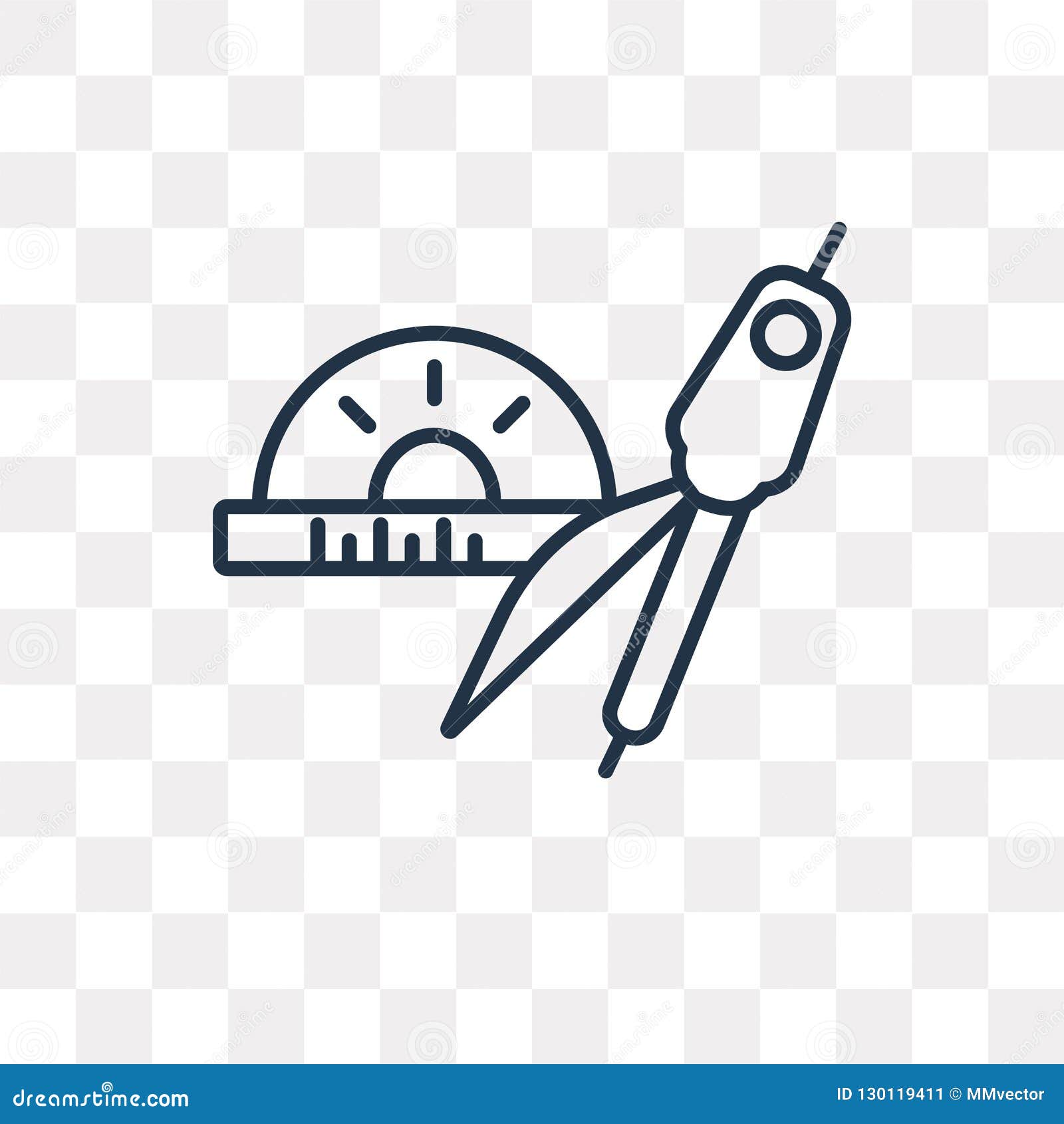 Protractor Vector Icon Isolated on Transparent Background, Linear ...