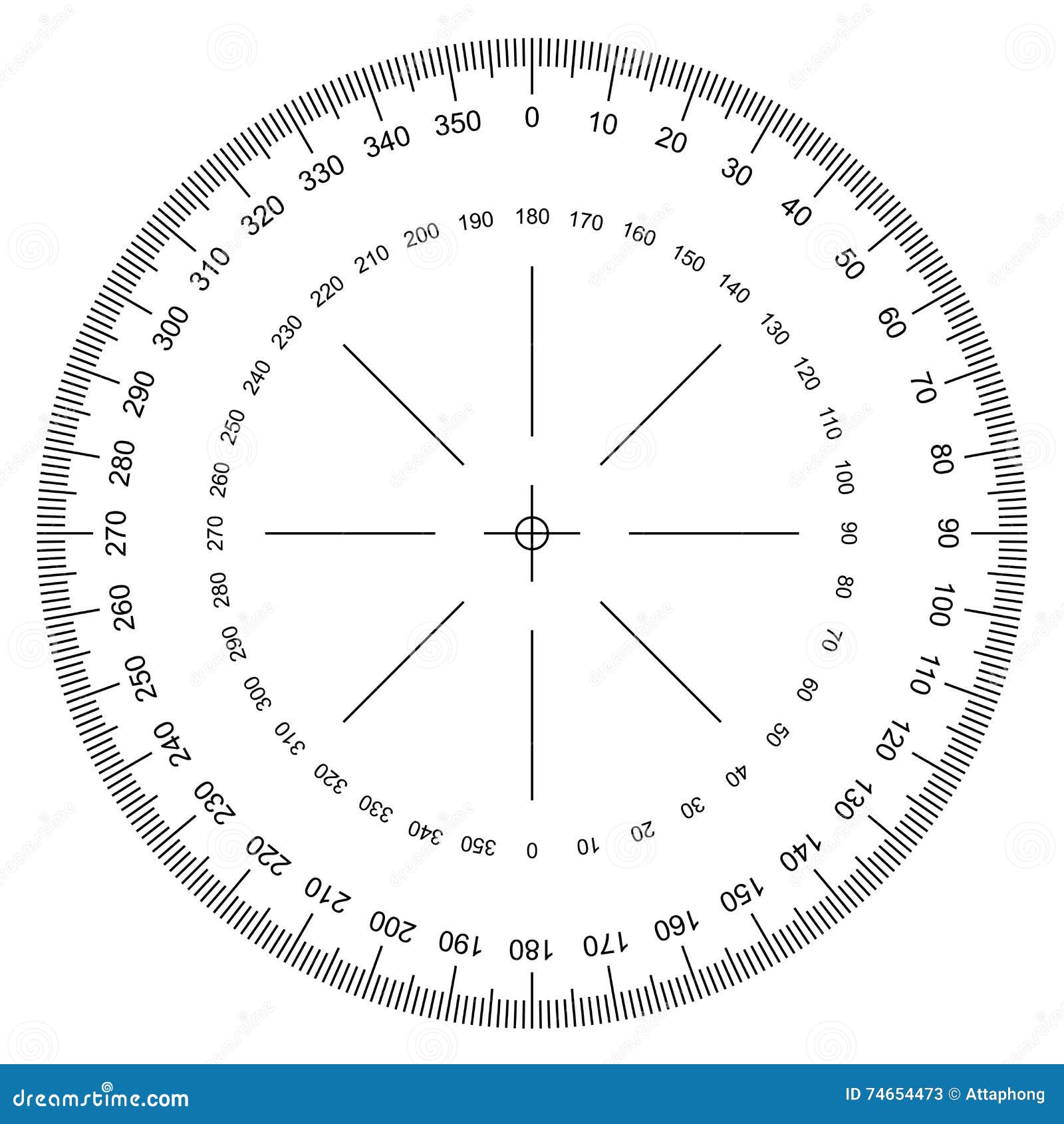 Protractor vector stock vector. Illustration of graduation - 74654473