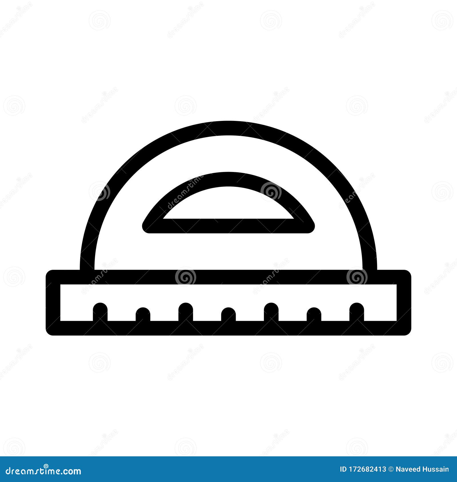 Protractor Vector Thin Line Icon Stock Vector - Illustration of design ...
