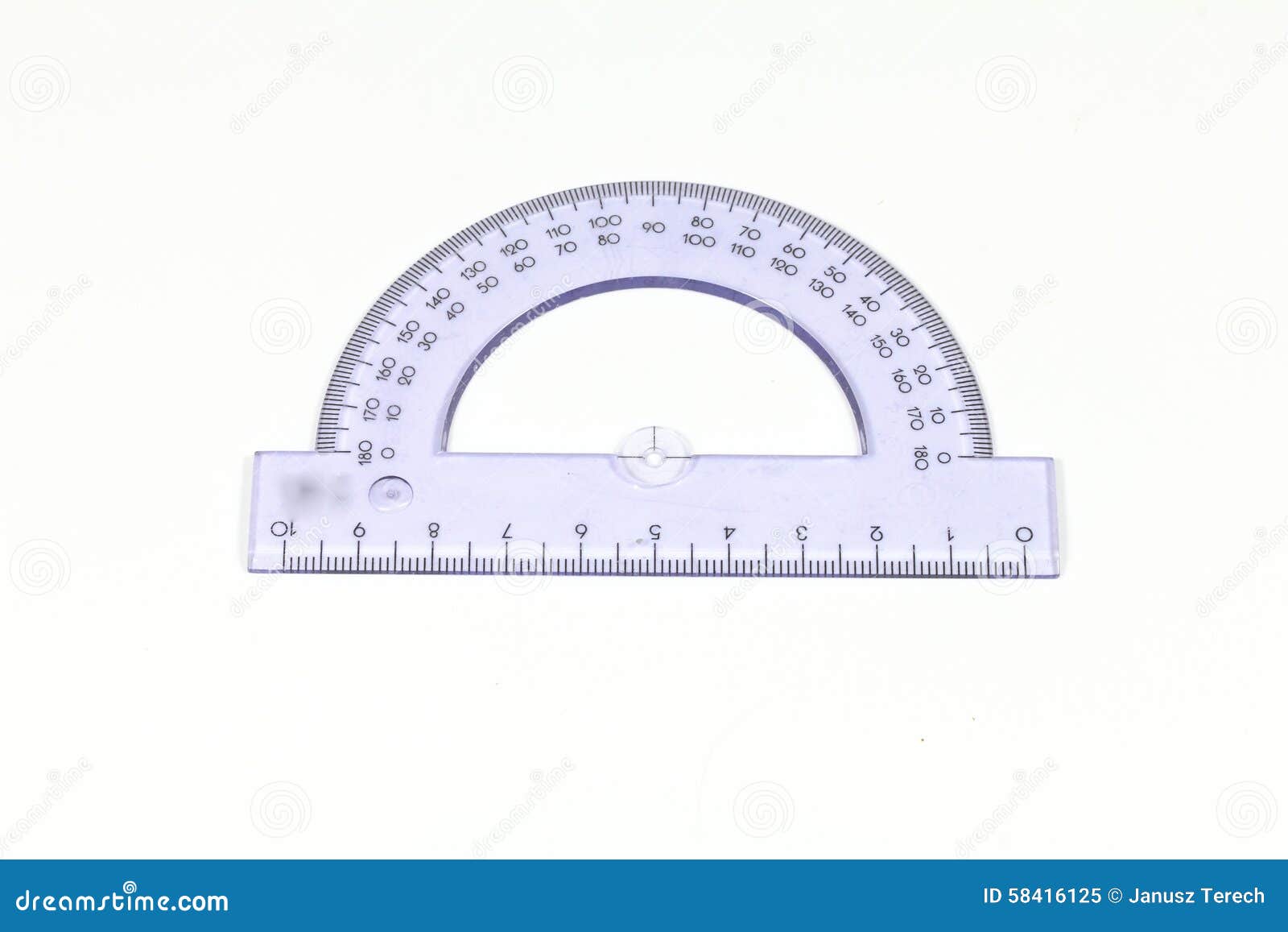 Protractor on a White Background Stock Image - Image of school ...