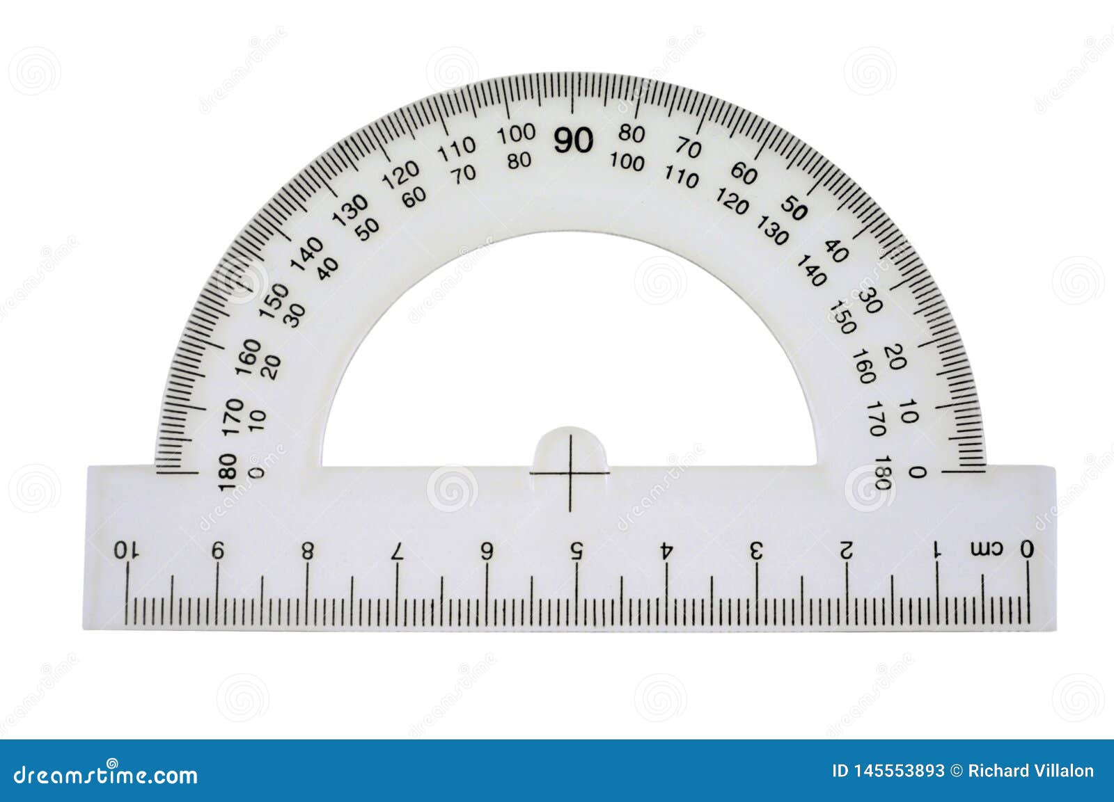Protractor on White Background Stock Image - Image of closeup, supply ...