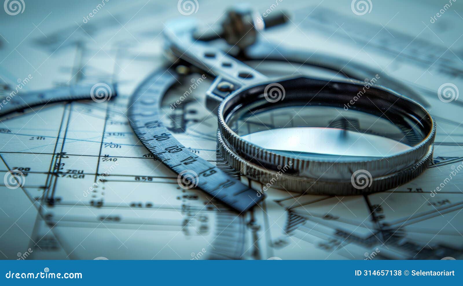 Protractors with Magnifiers for Detailed Work Stock Illustration ...