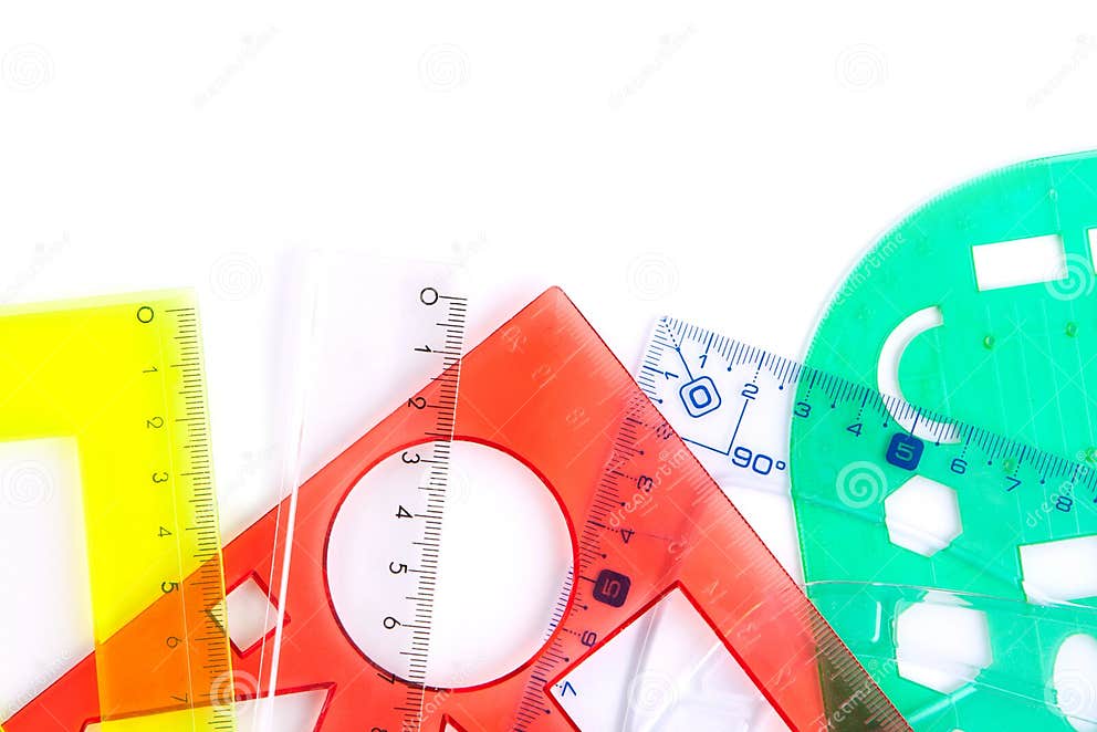 Protractors Straightedges and Rulers Stock Image - Image of mathematics ...
