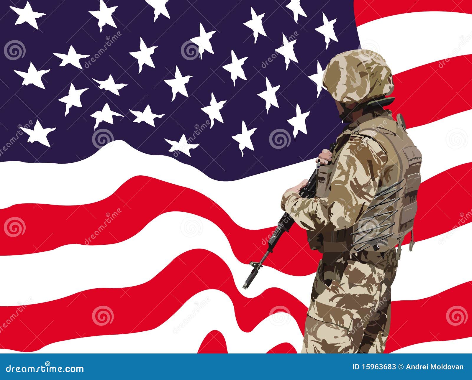 Proud American Soldier Vector Stock Vector - Illustration of country ...