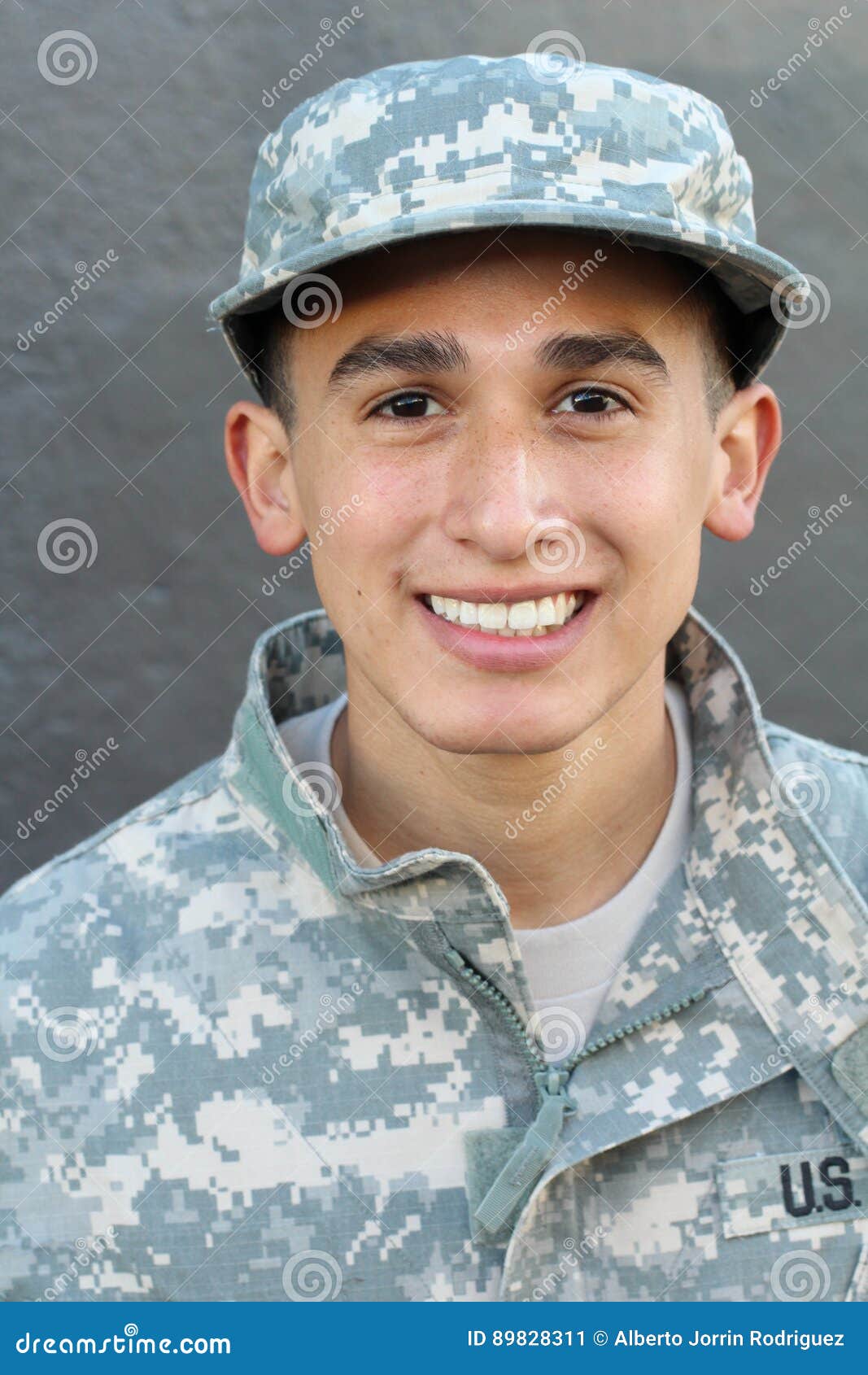 Proud Army Soldier Smiling Close Up Stock Image - Image of smile ...