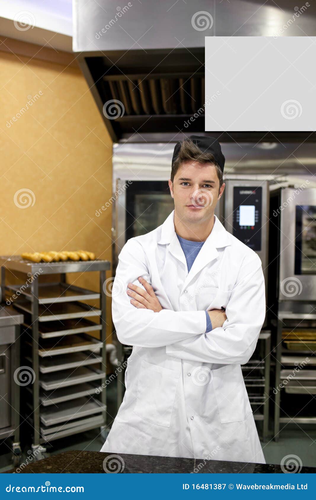 Proud Baker Standing in His Kitchen Stock Image - Image of stove, proud ...