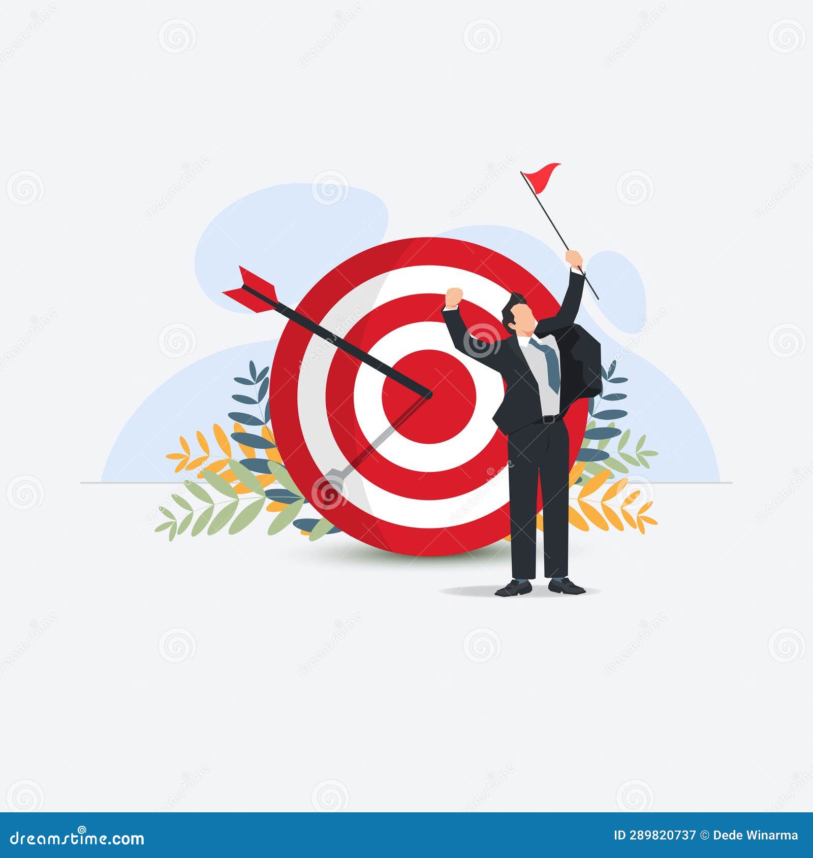 Proud Businessman Has Achieved the Target Design Vector Illustration ...