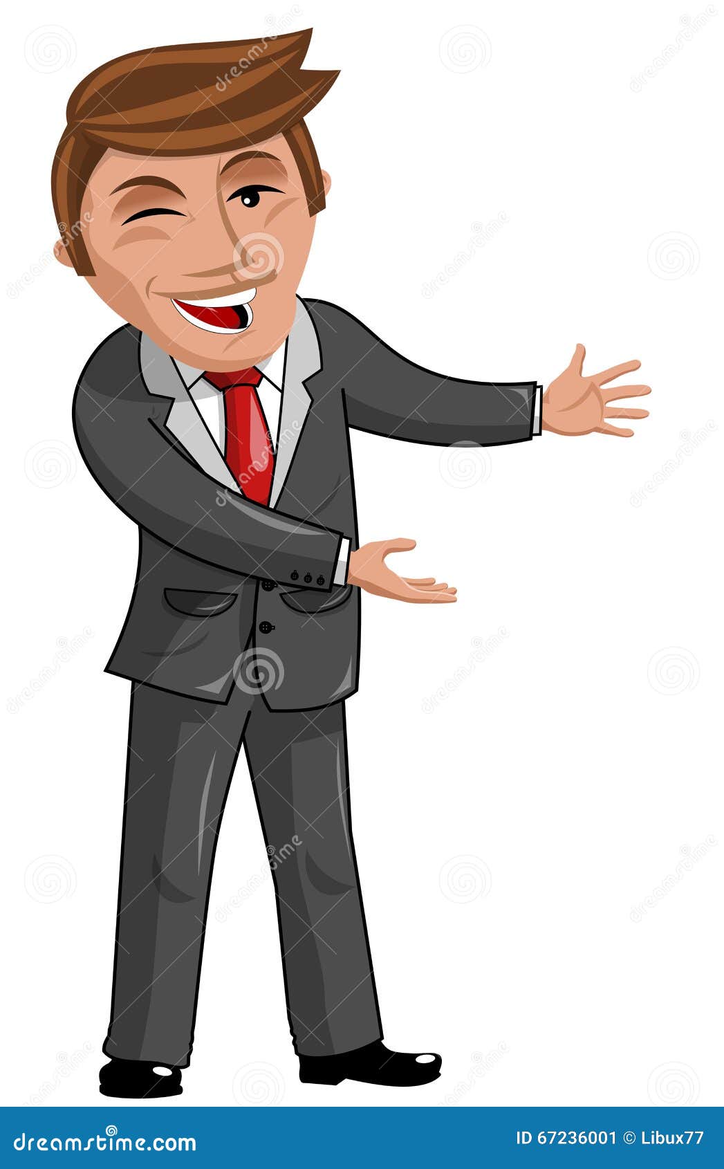 Businessman Presenting Customer Relationship Management. System For ...