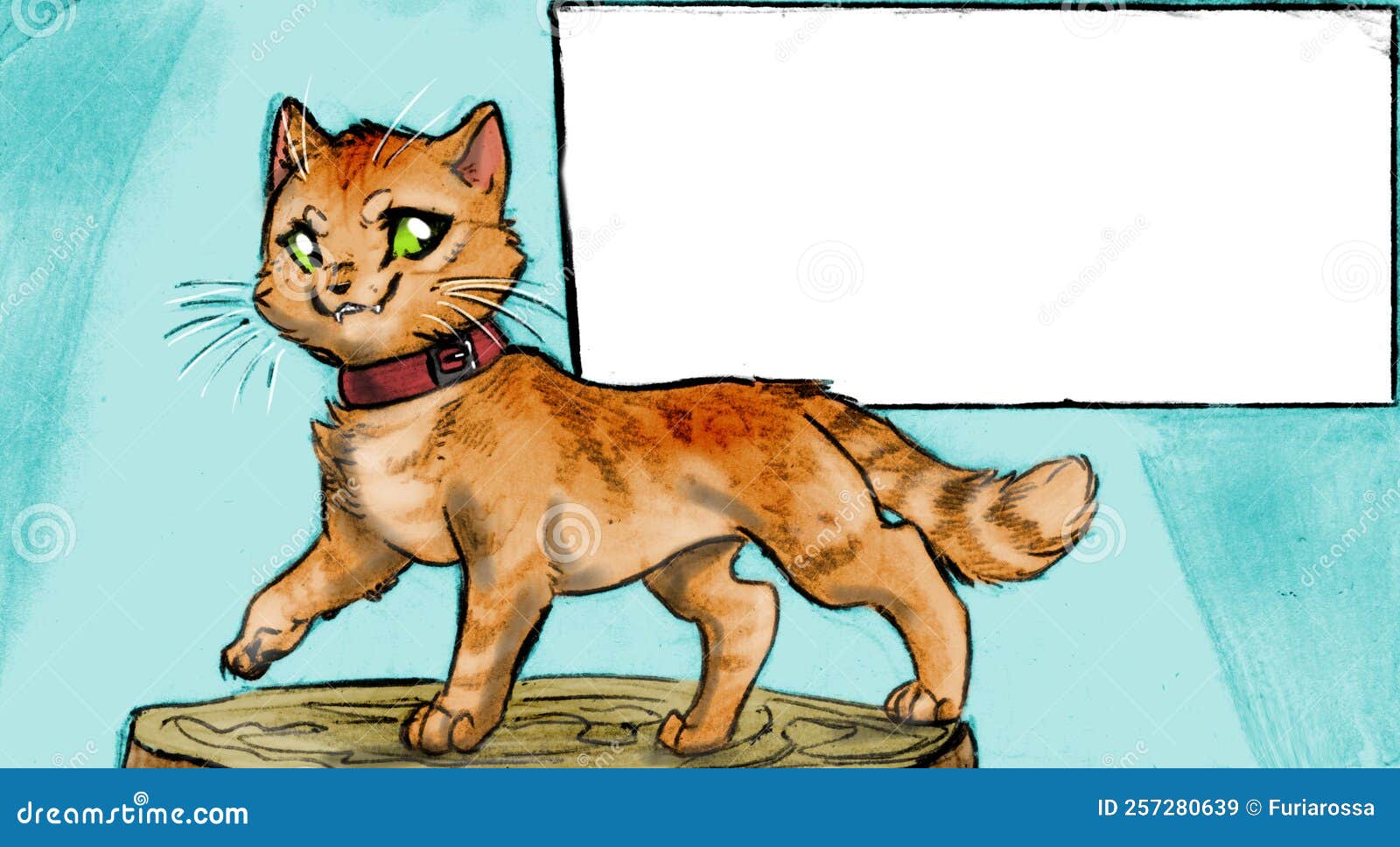 Proud Cat and White Empty Box Stock Illustration - Illustration of ...