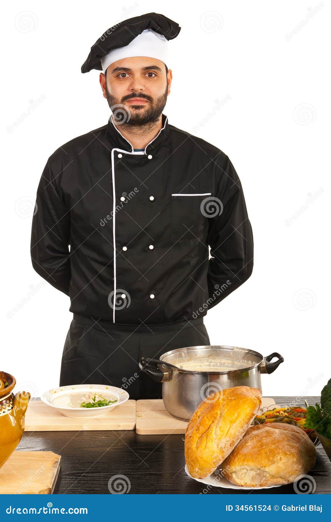 Proud chef male stock photo. Image of culinary, garnish - 34561524