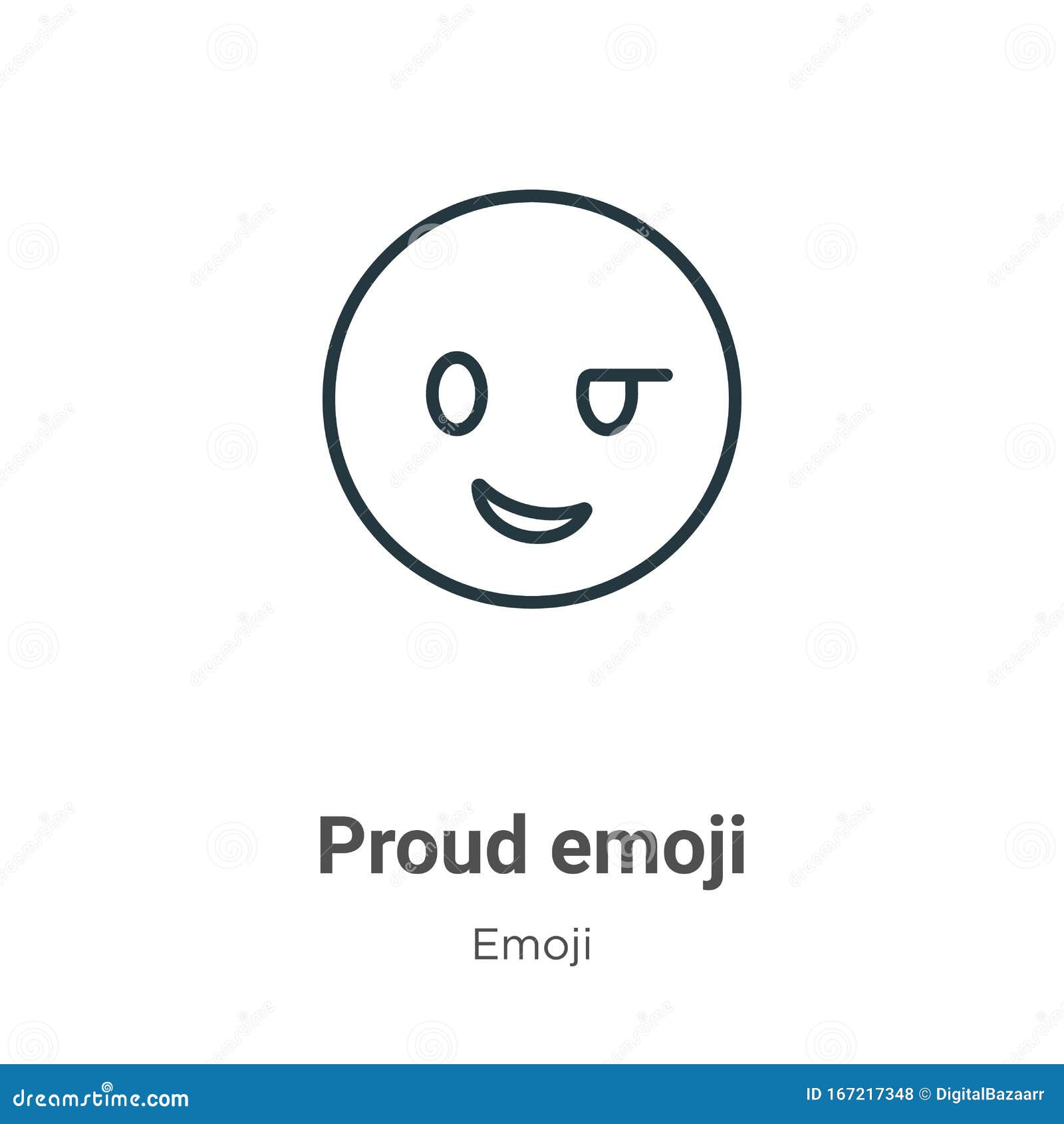 Proud Emoji Outline Vector Icon. Thin Line Black Proud Emoji Icon, Flat ...