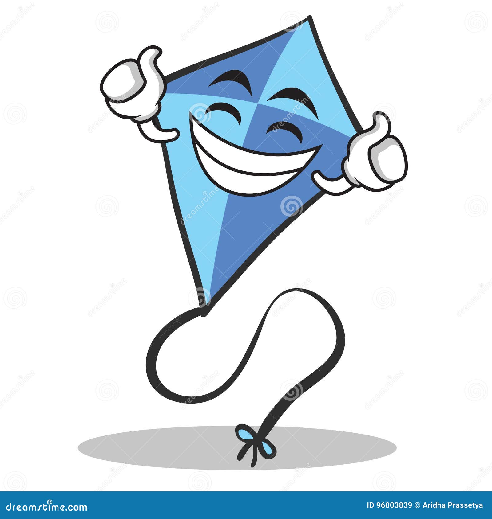 Proud Face Blue Kite Character Cartoon Stock Vector - Illustration of ...