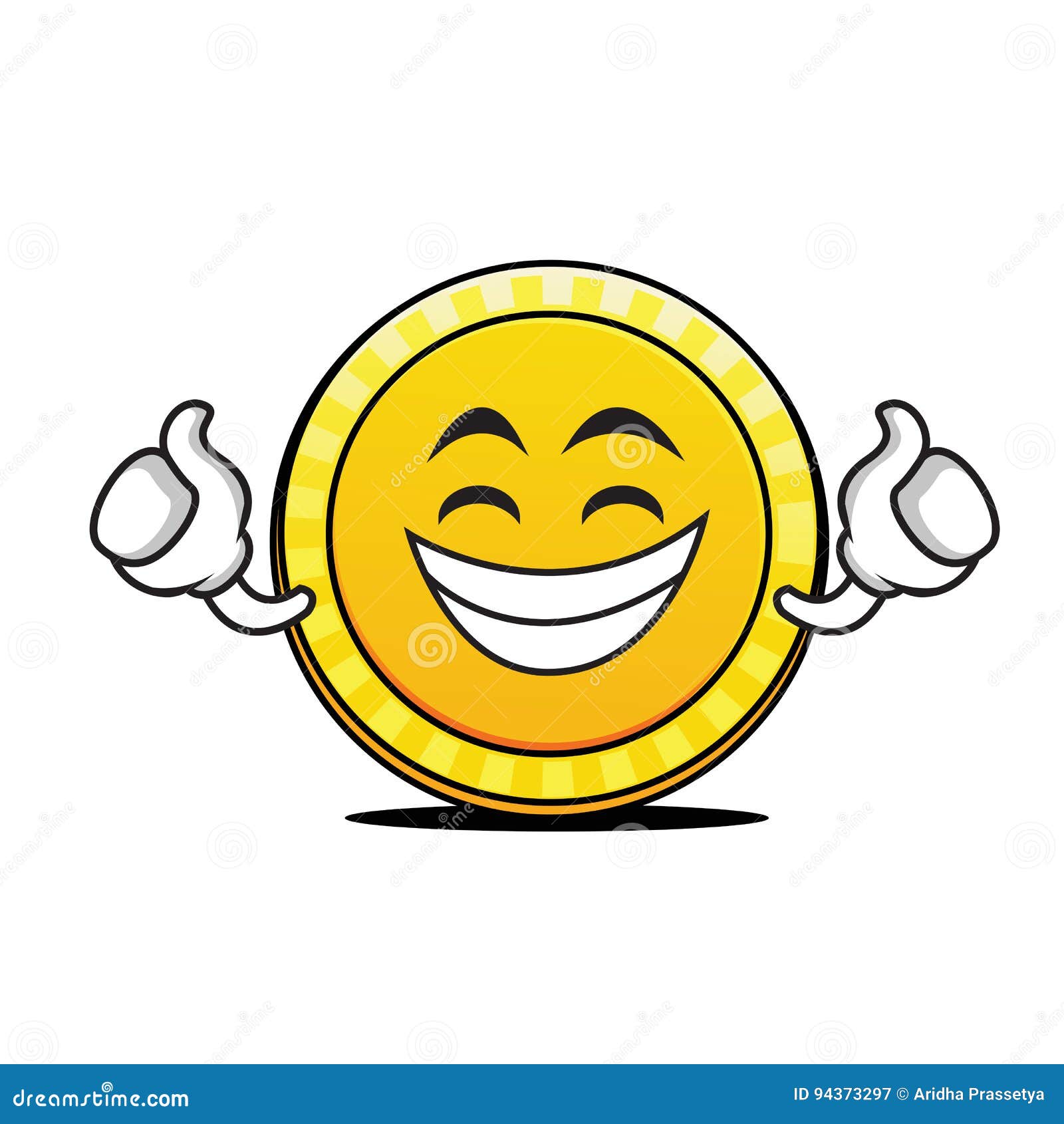 Proud Face Coin Cartoon Character Stock Vector - Illustration of golden ...