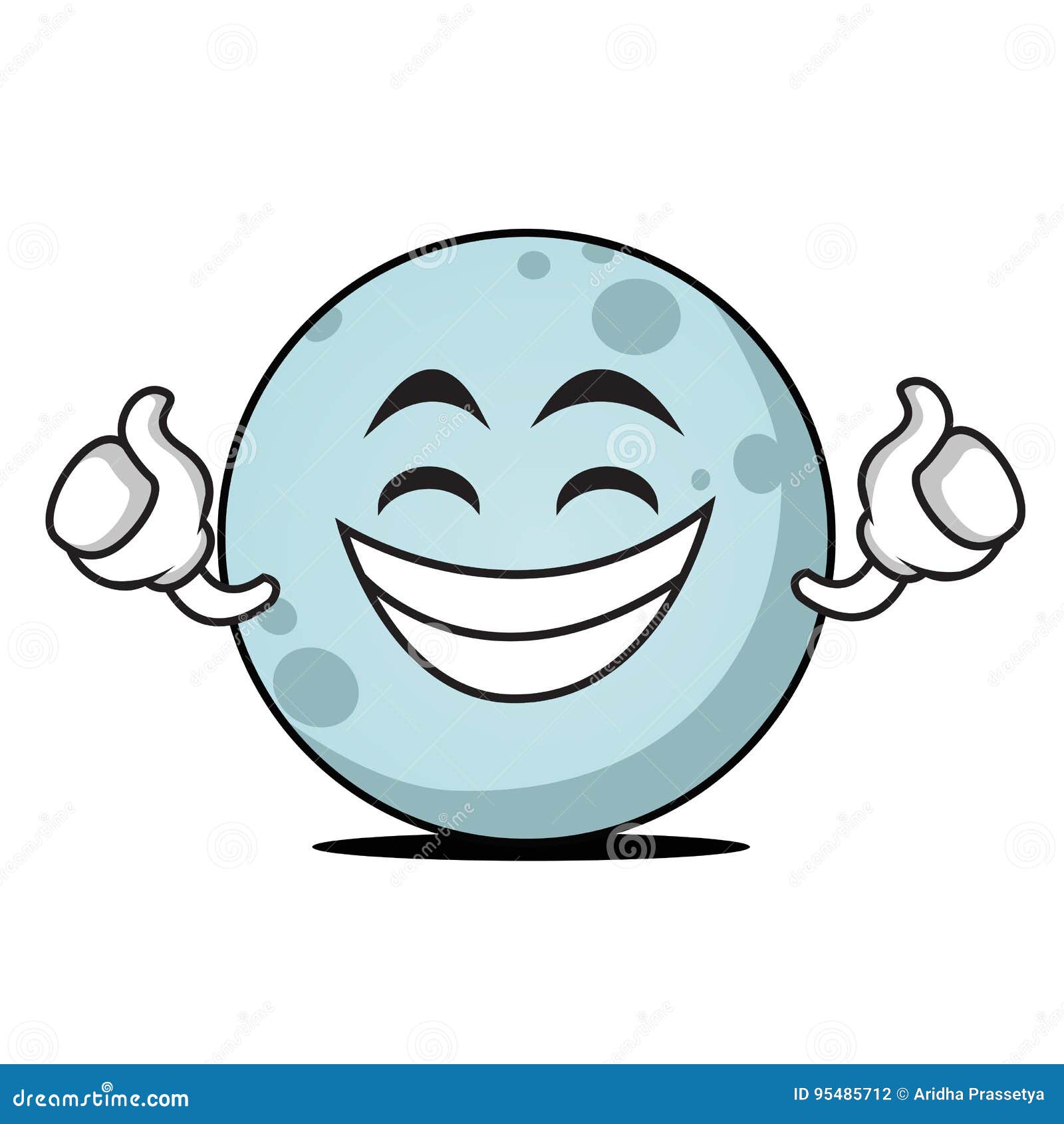 Proud Face Moon Cartoon Character Stock Vector - Illustration of icon ...