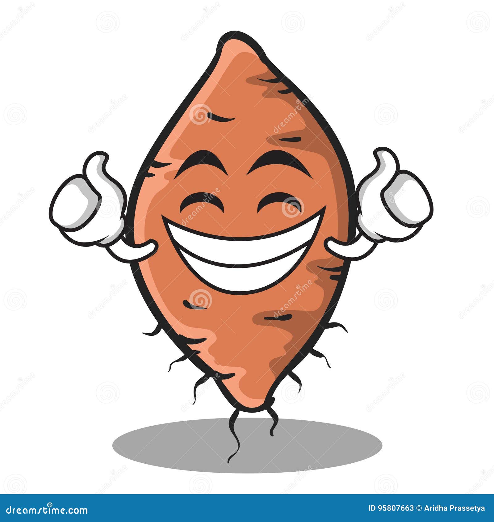 Proud Face Yam Character Cartoon Style Stock Vector - Illustration of ...