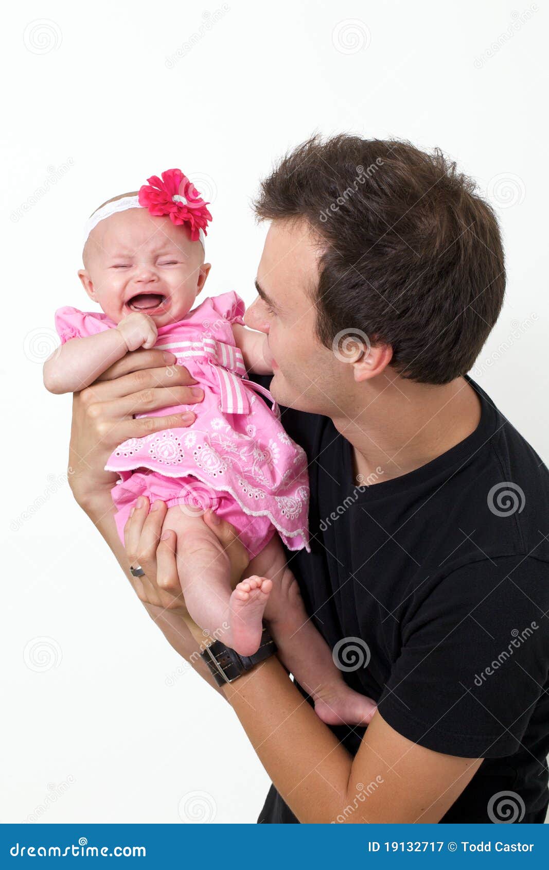 Proud Father Holding His Infant Daughter Stock Image - Image of ...