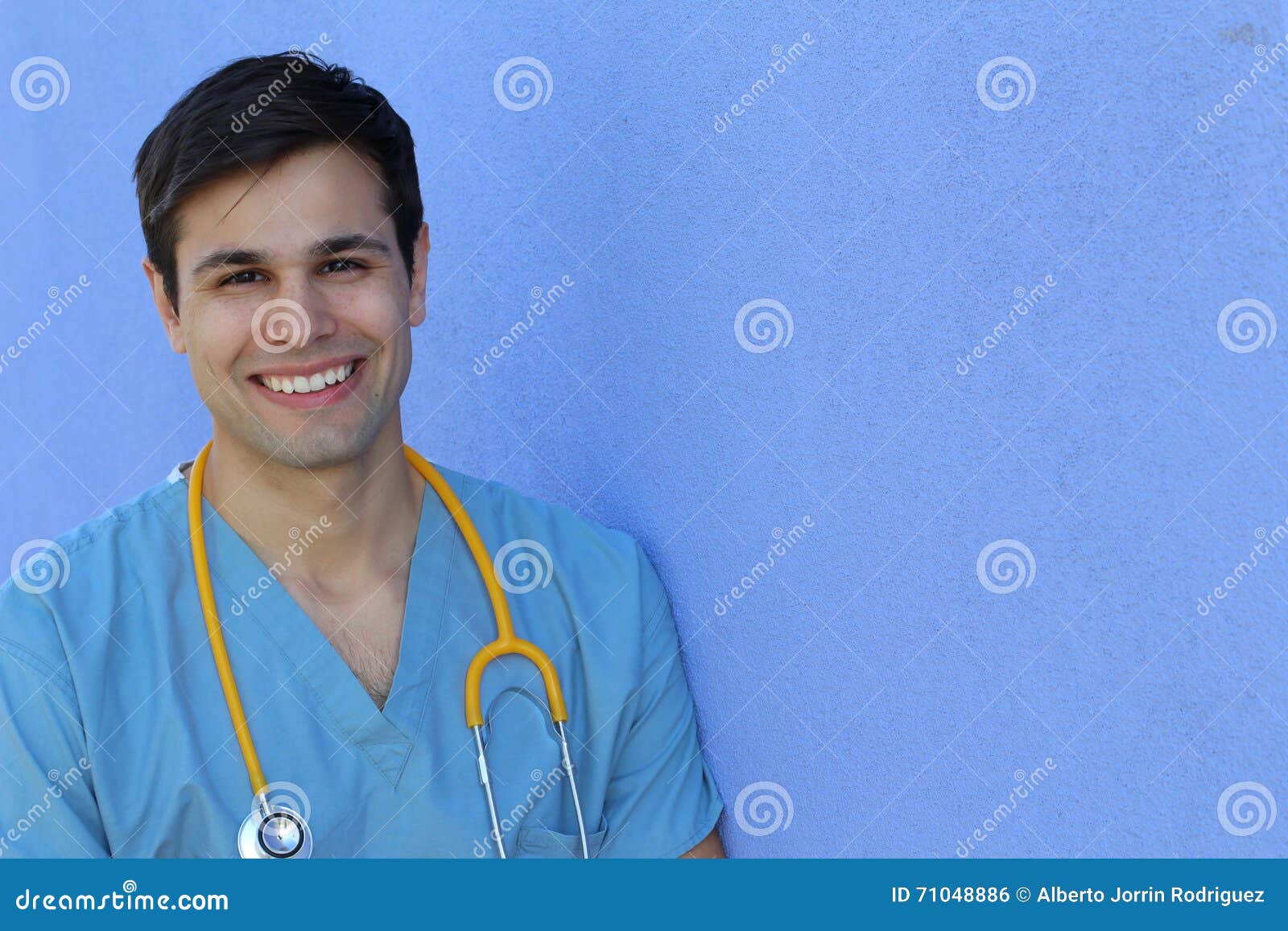 Proud Handsome Young Nurse Student Smiling Stock Photo - Image of ...