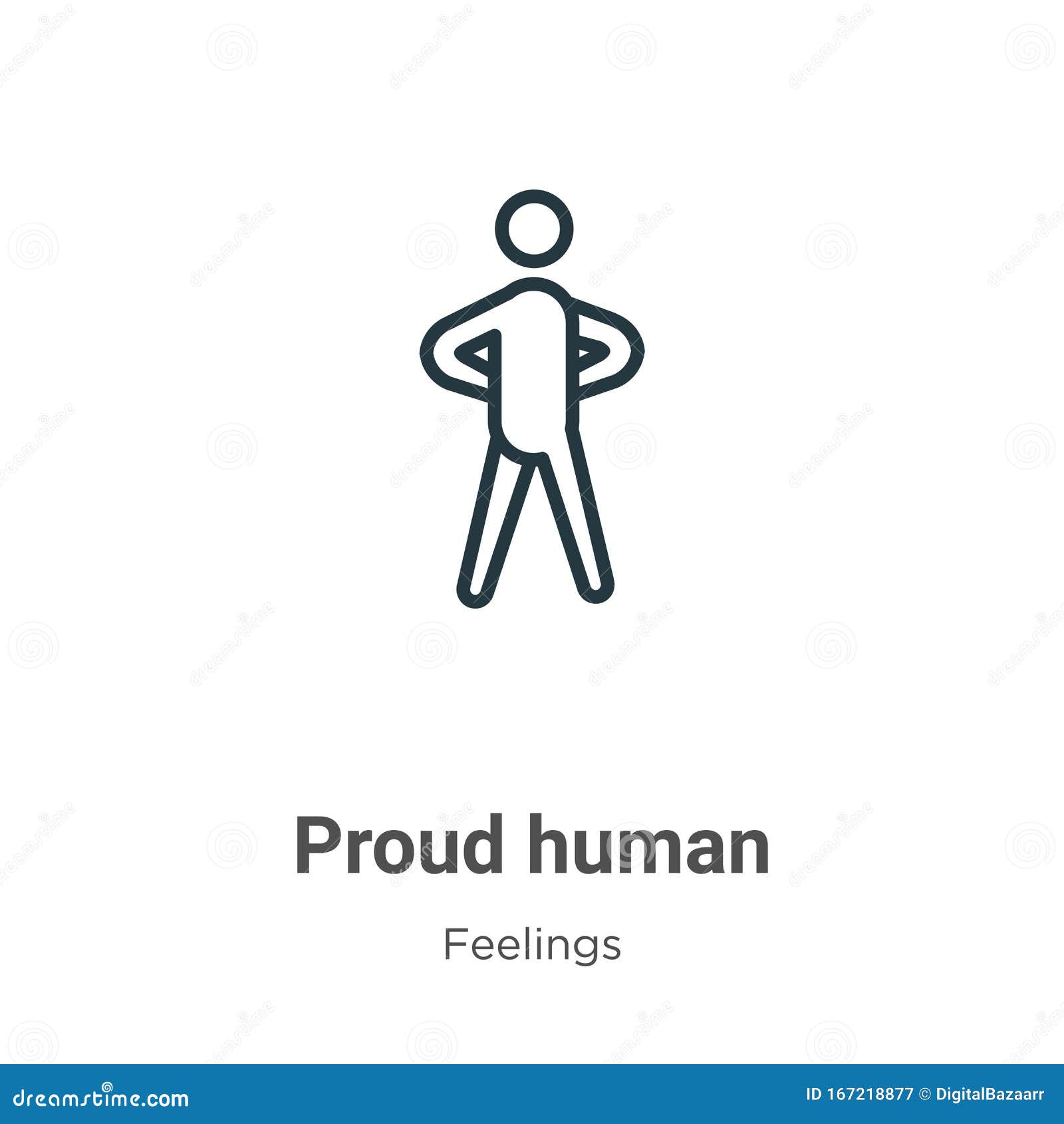 Proud Human Outline Vector Icon Thin Line Black Proud Human Icon, Flat ...