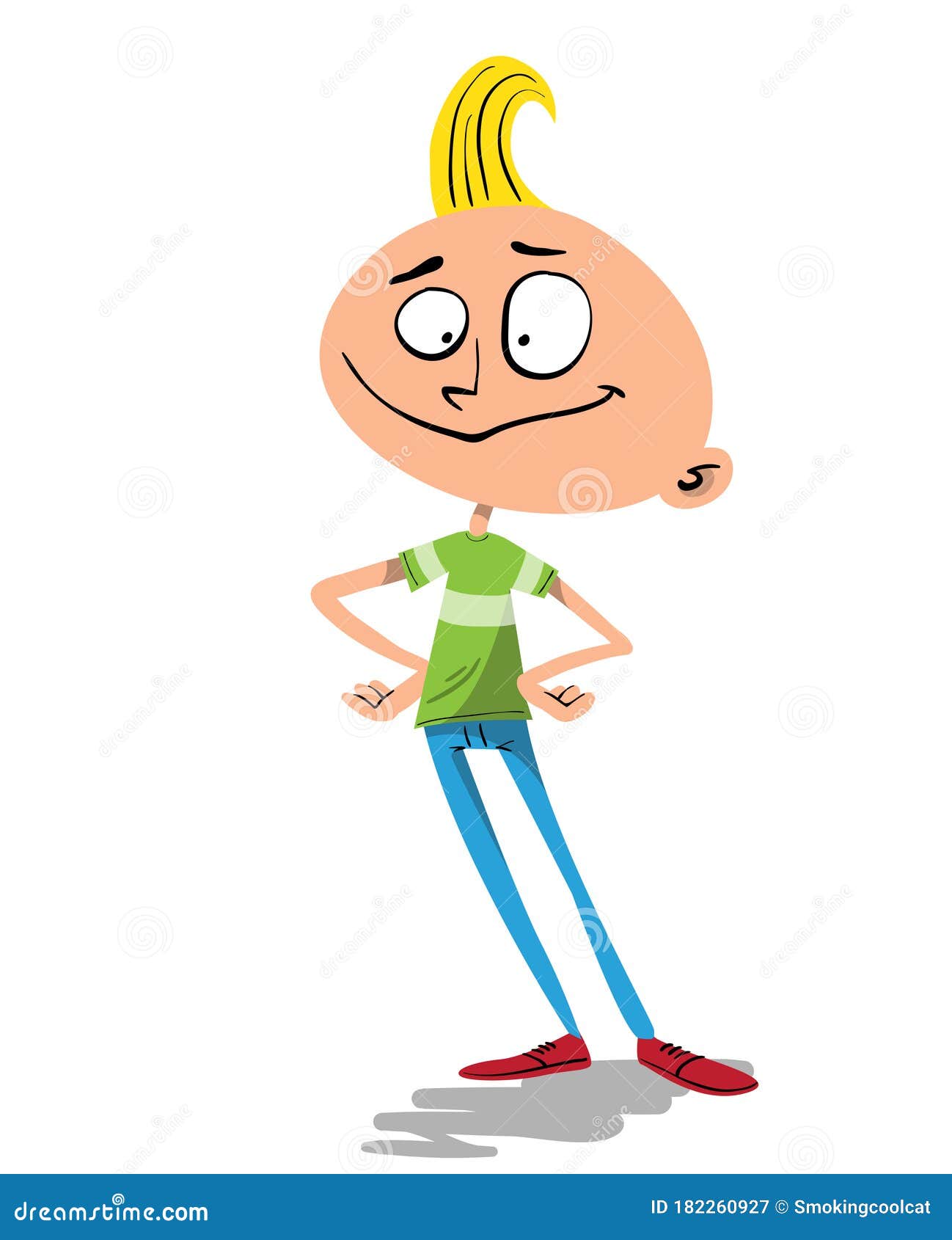 Proud Kid Standing In Imposing Posture Cartoon Vector | CartoonDealer ...