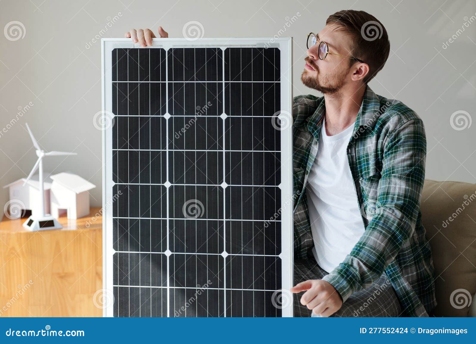 Proud Man Looking at Solar Panel Stock Photo - Image of happy, engineer ...