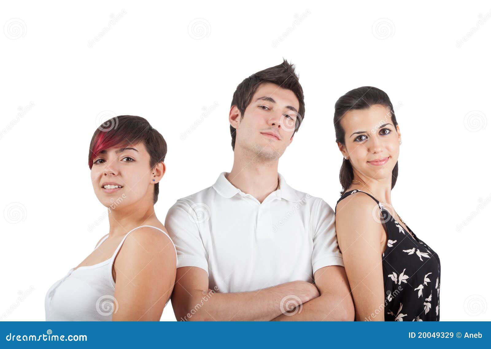 A Proud Man between Two Women Stock Image - Image of beautiful ...