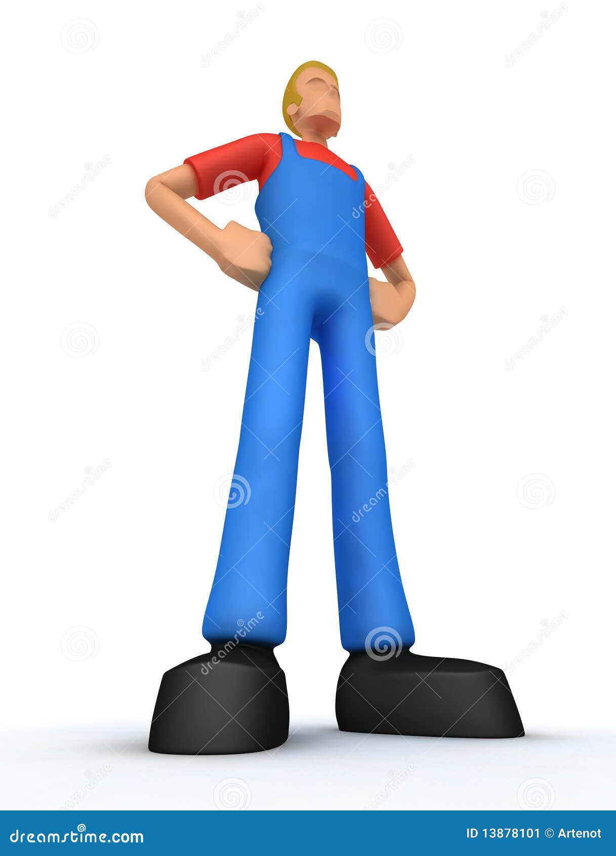 Proud Mechanic stock illustration. Illustration of akimbo - 13878101